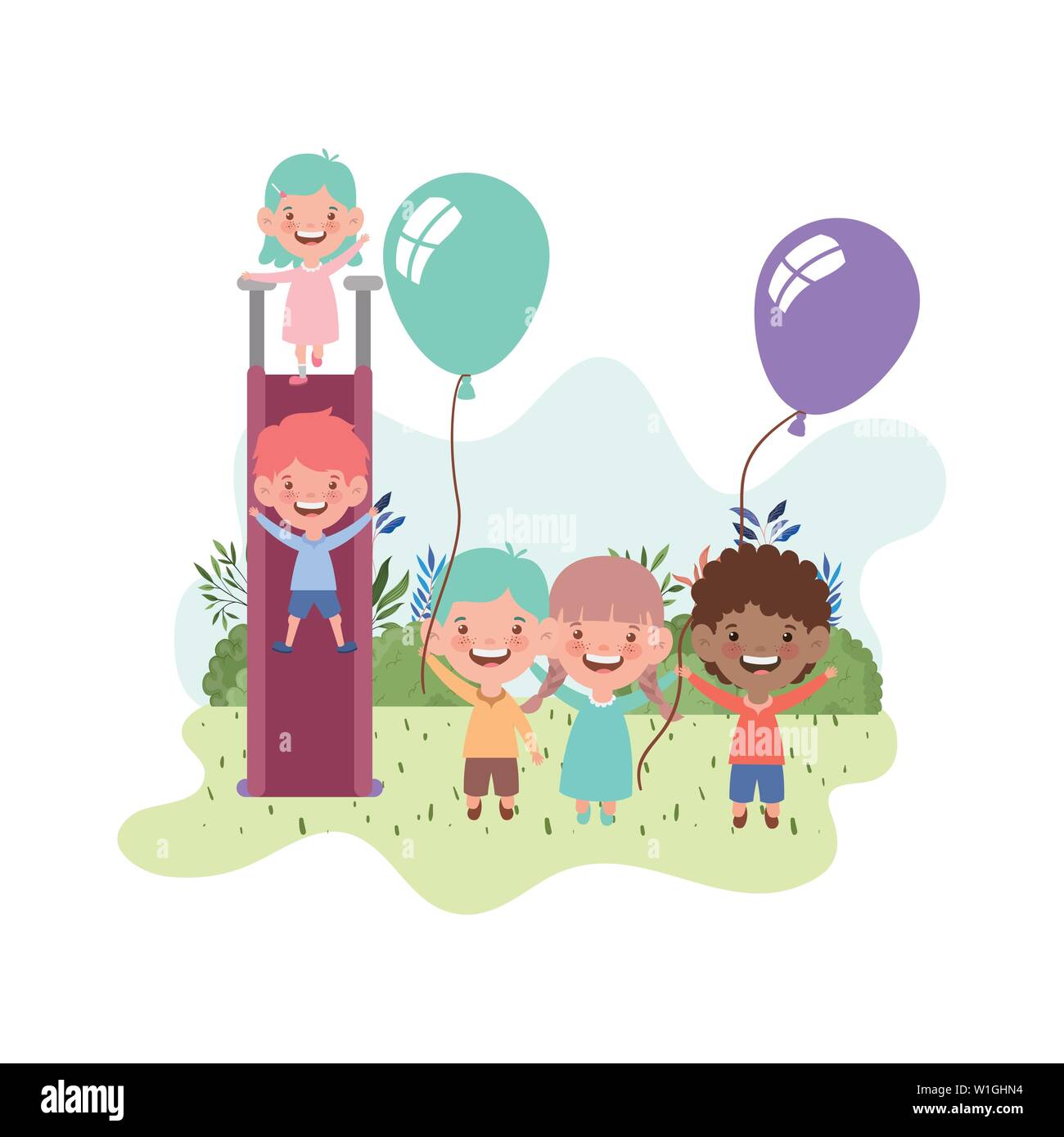 Man playground slide Cut Out Stock Images & Pictures - Alamy