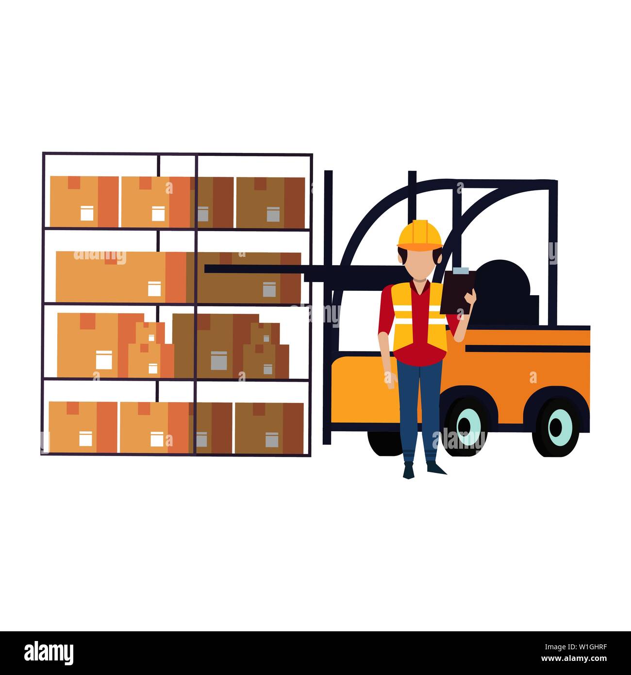 Warehouse worker logistics job concept Stock Vector Image & Art - Alamy
