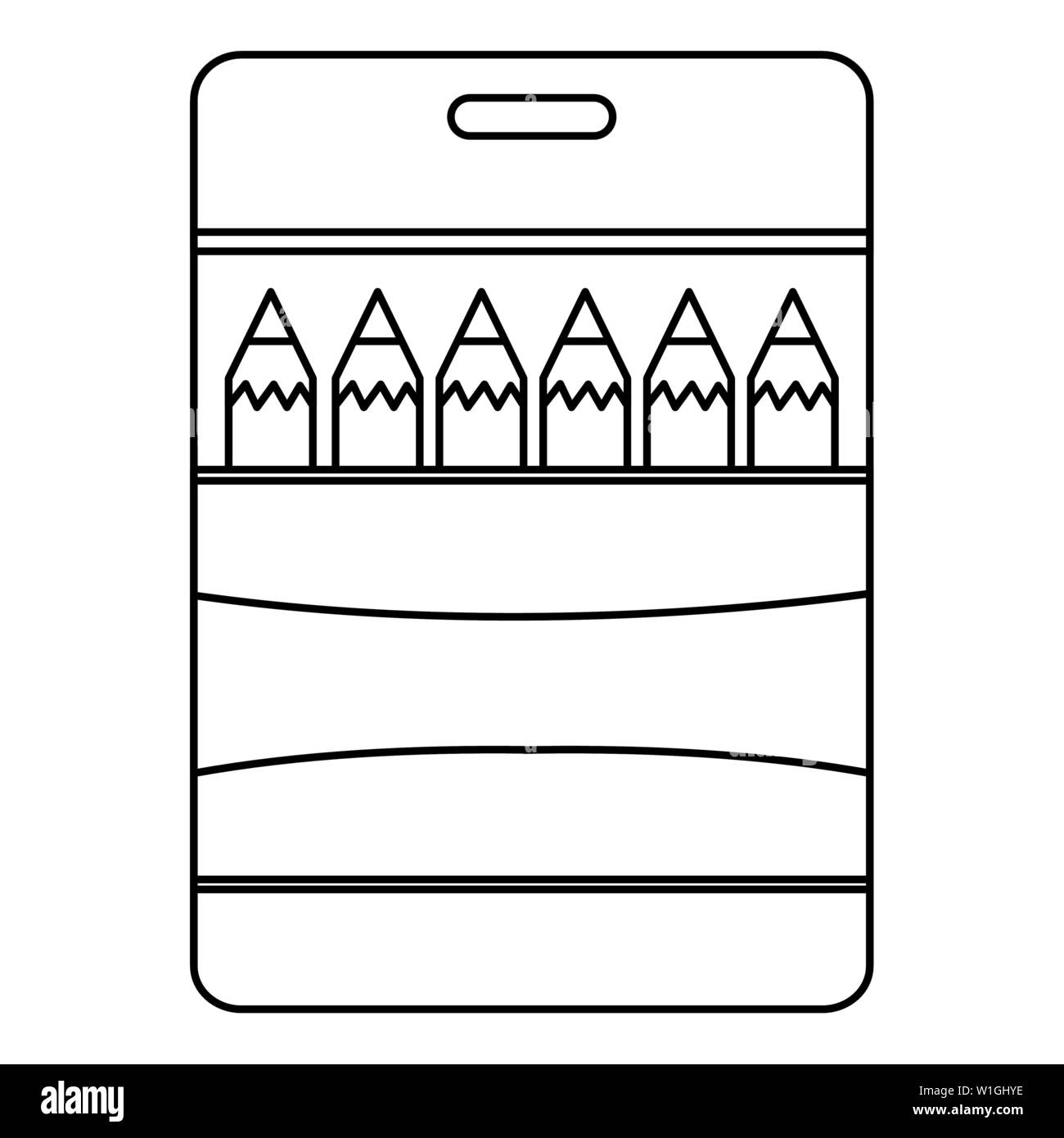 set of pencils colors in box vector illustration design Stock Vector ...