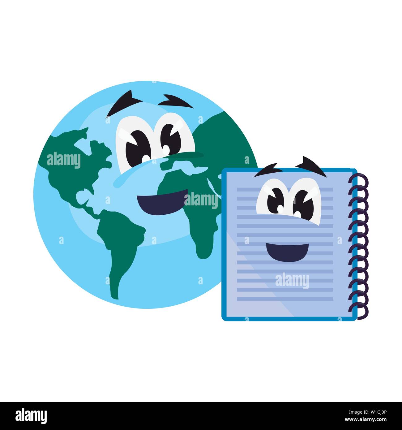 notebook world cartoon back to school vector illustration Stock Vector ...