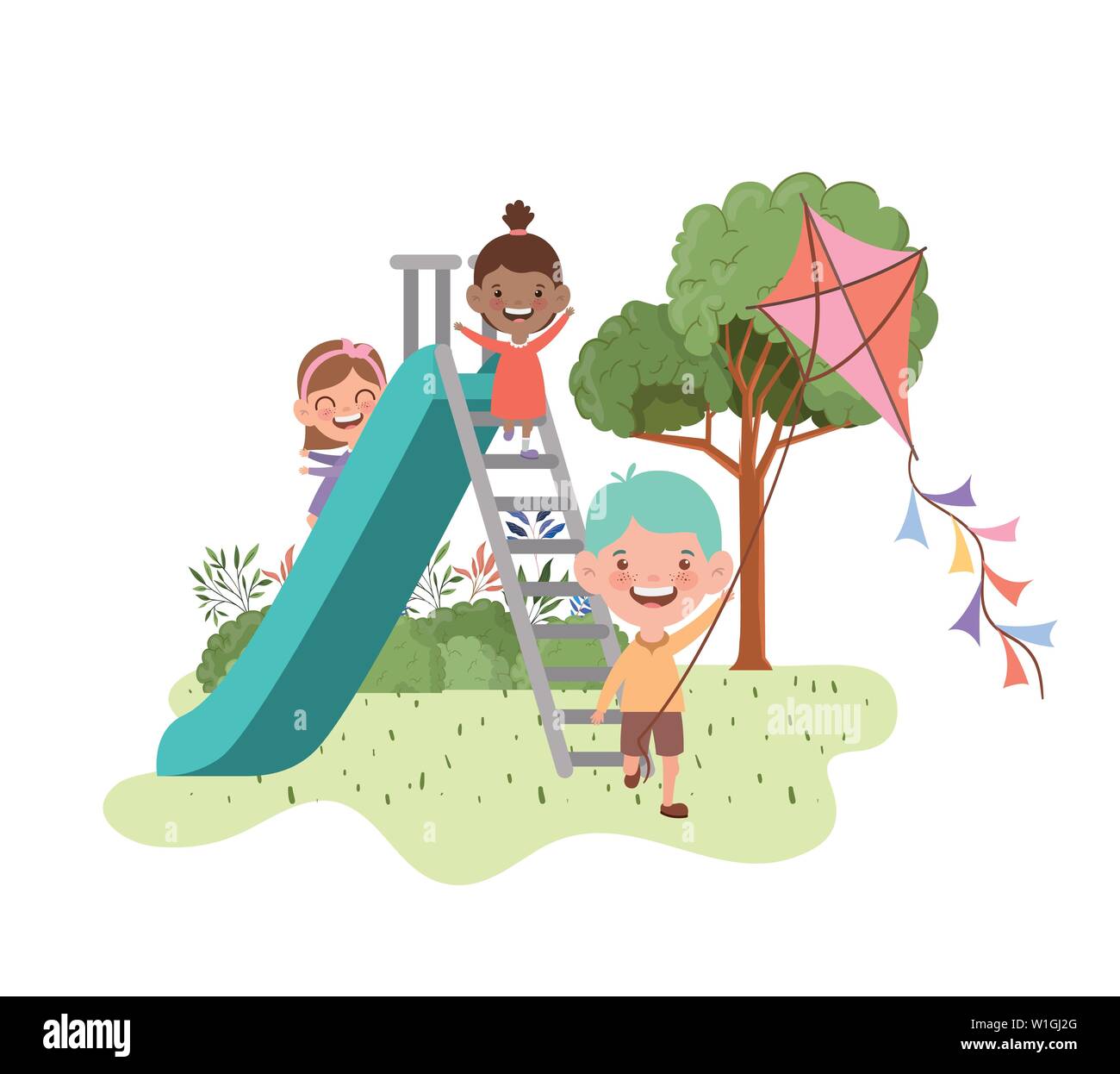 Man playground slide Cut Out Stock Images & Pictures - Alamy