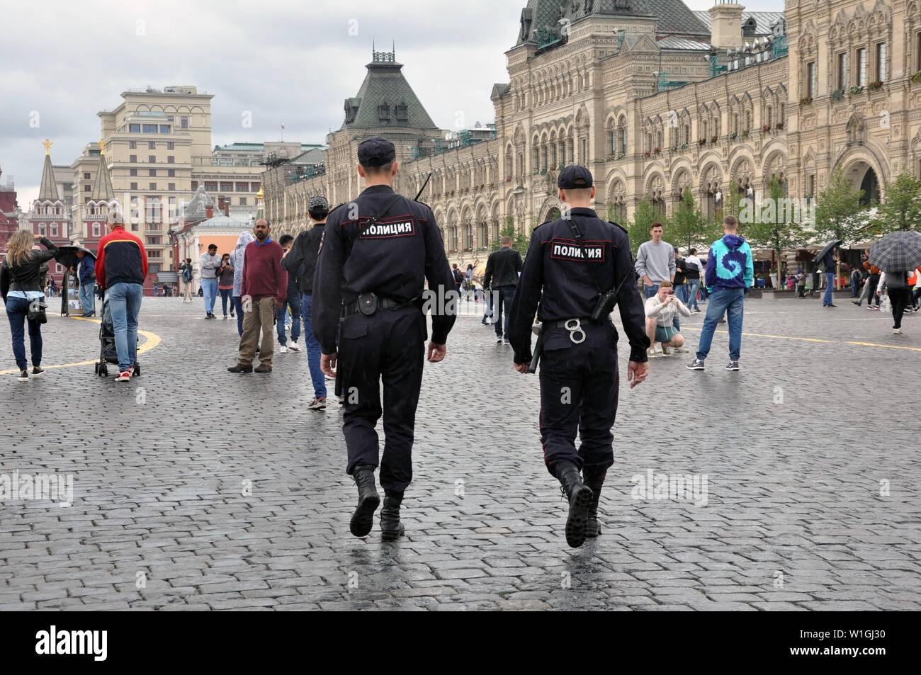 Moscow, Russia - June 30, 2019: 2 Russian policemen in Red Square ...