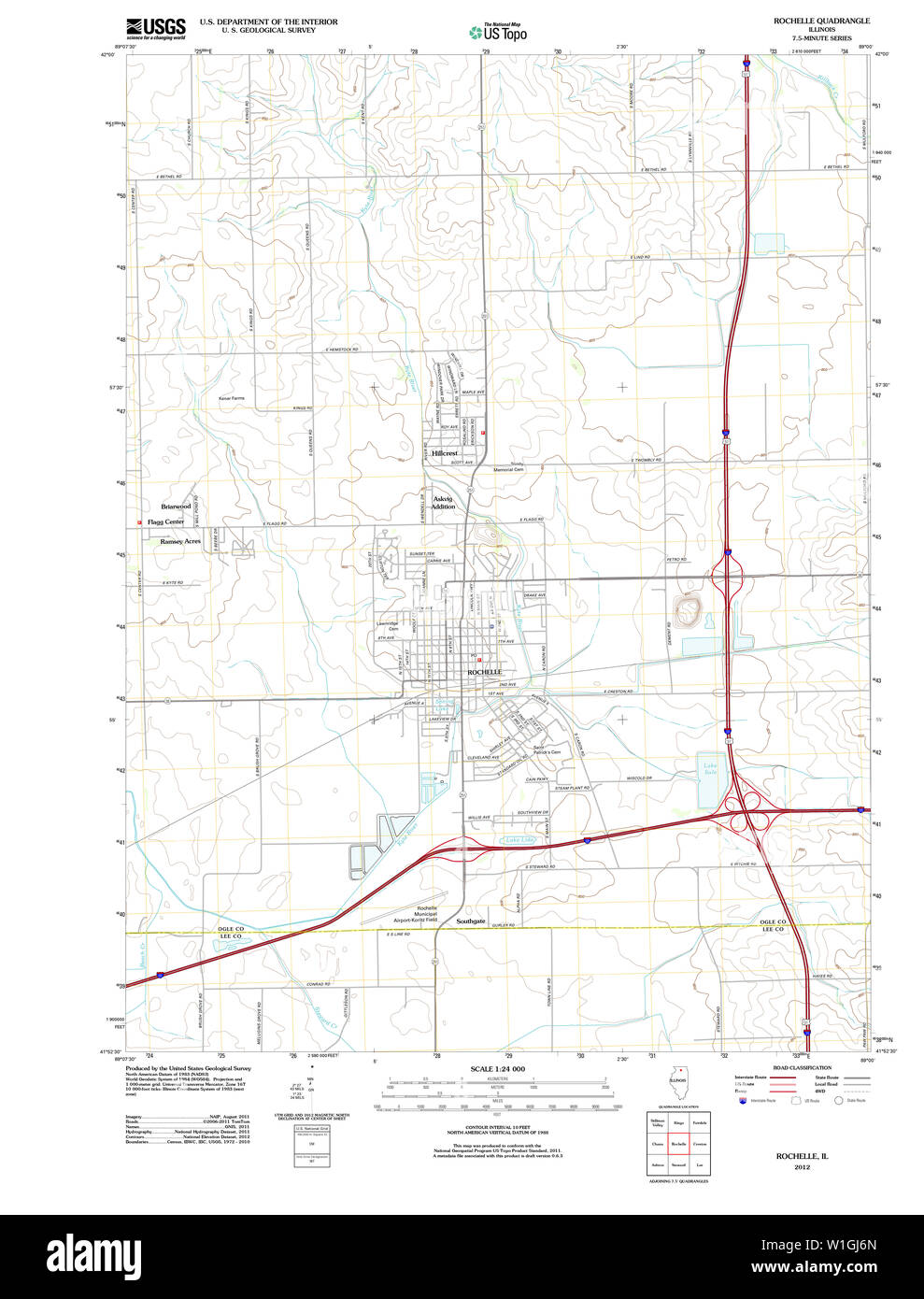 Rochelle illinois map Cut Out Stock Images & Pictures - Alamy