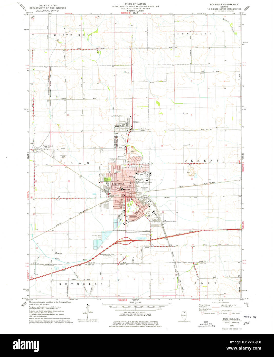 Rochelle illinois map Cut Out Stock Images & Pictures - Alamy