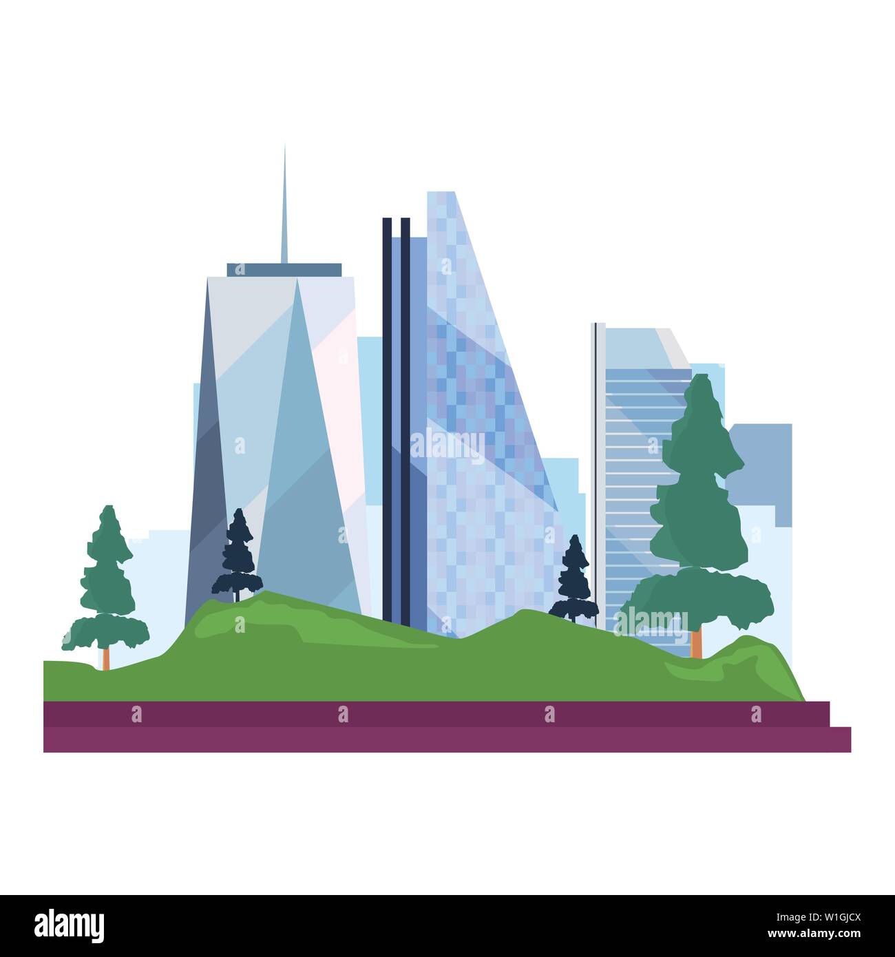 Office buildings office towers downtown city Stock Vector Images - Alamy