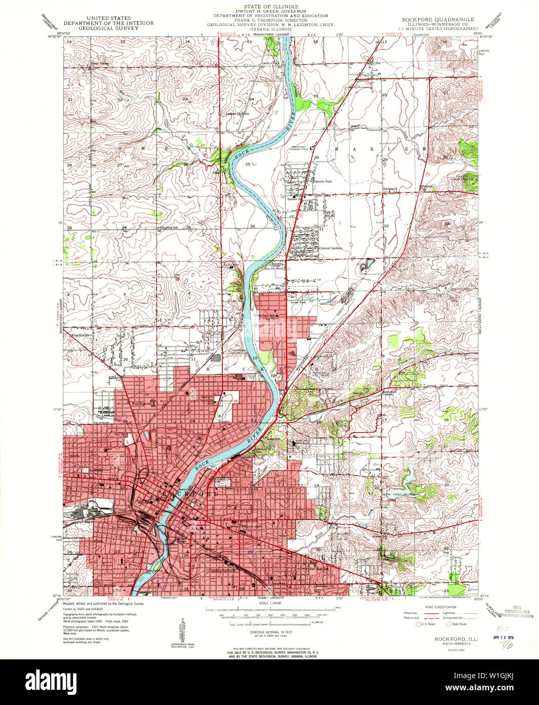 Map of rockford illinois hi-res stock photography and images - Alamy