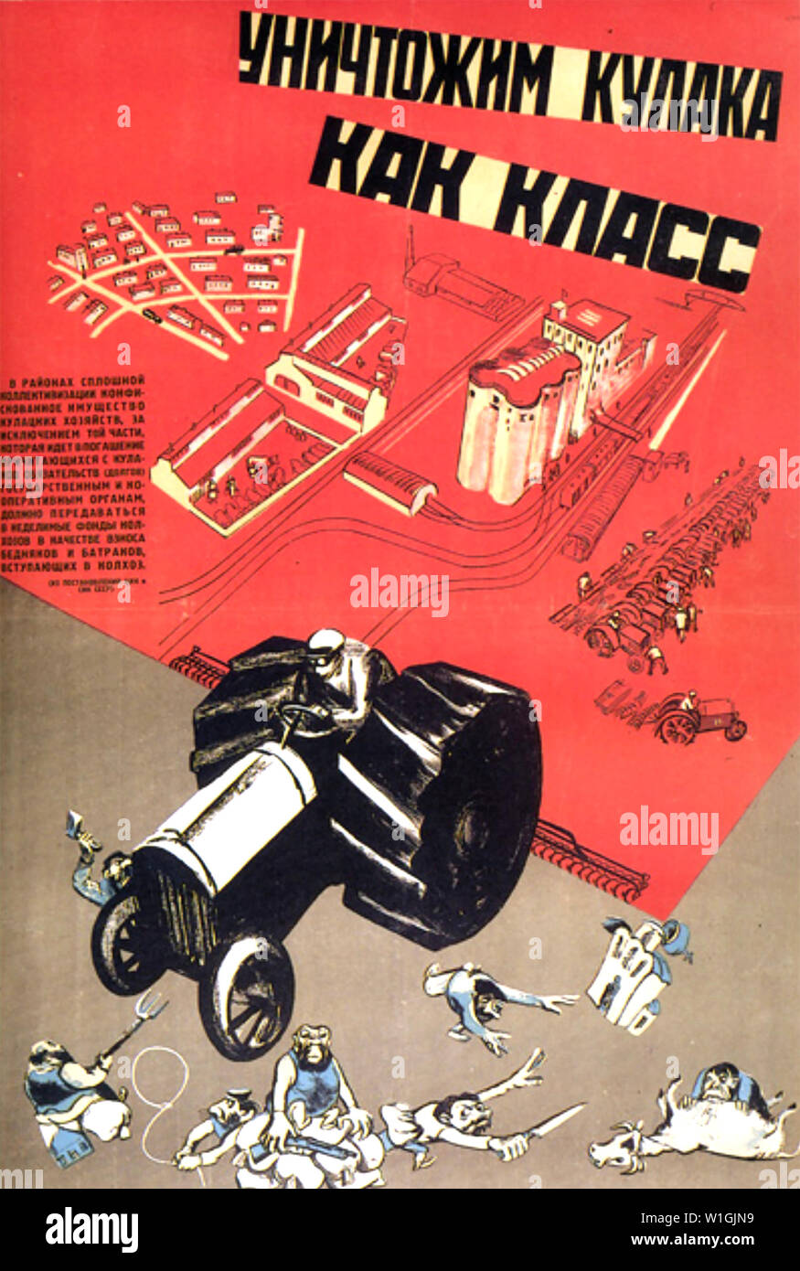 LET'S ANNIHILATE THE KULAK CLASS 1930 Soviet poster Stock Photo - Alamy