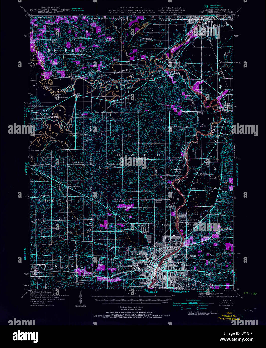 Map of rockford illinois hi-res stock photography and images - Alamy