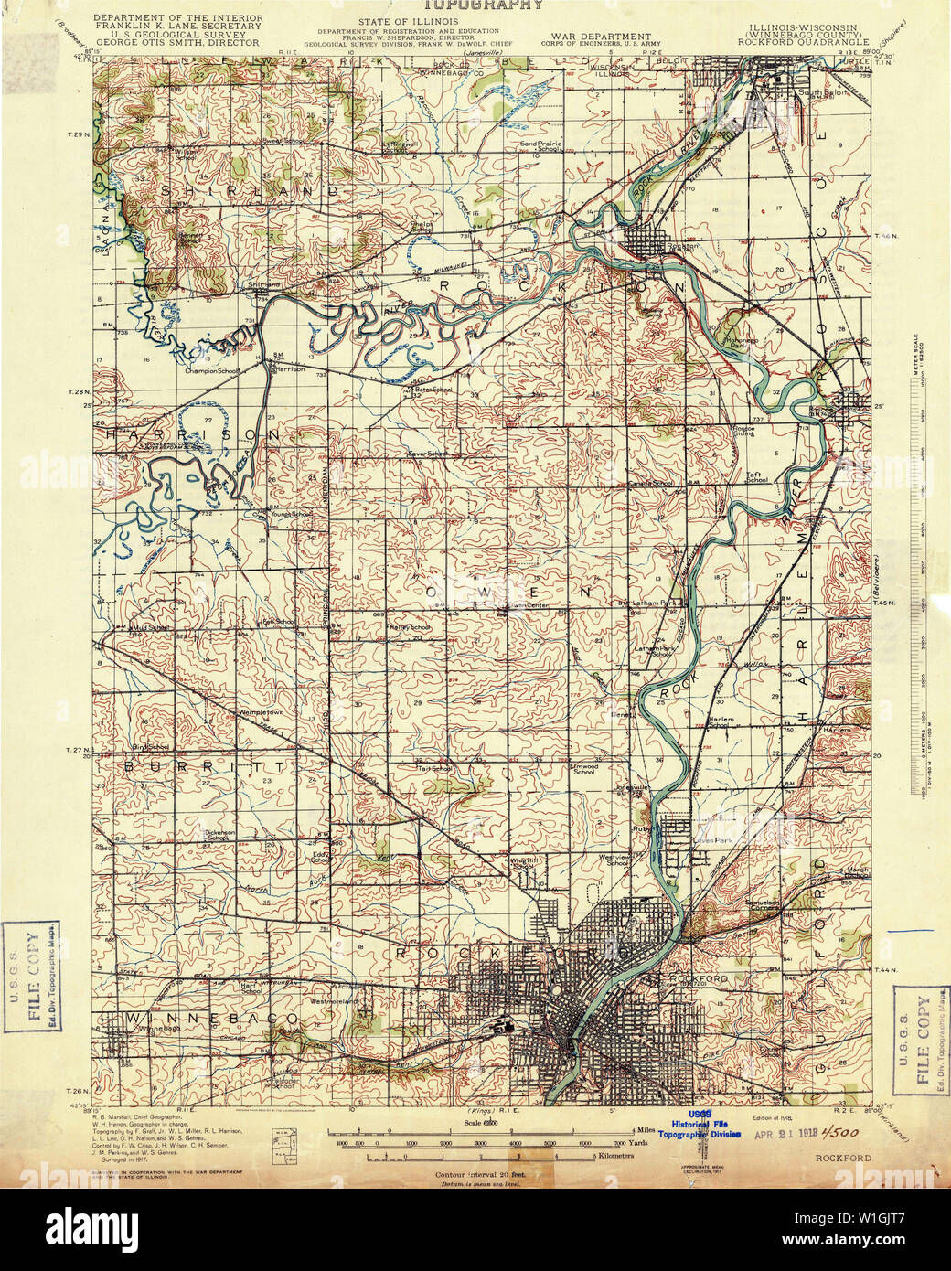 Map of rockford illinois hi-res stock photography and images - Alamy