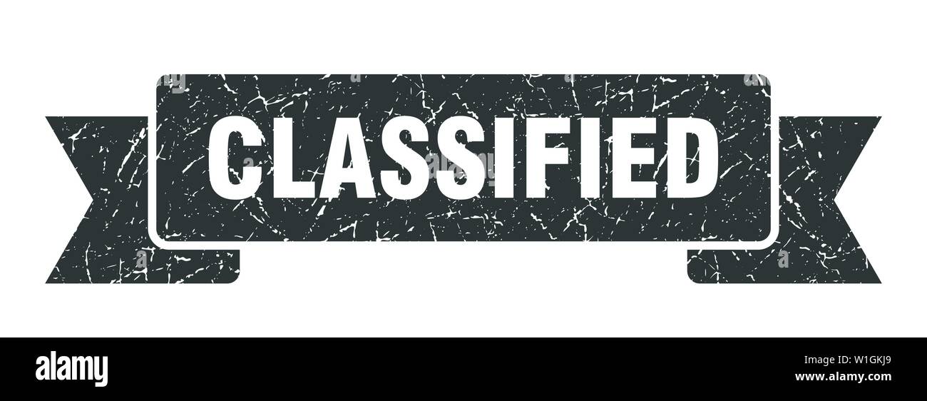 classified grunge ribbon. classified sign. classified banner Stock ...