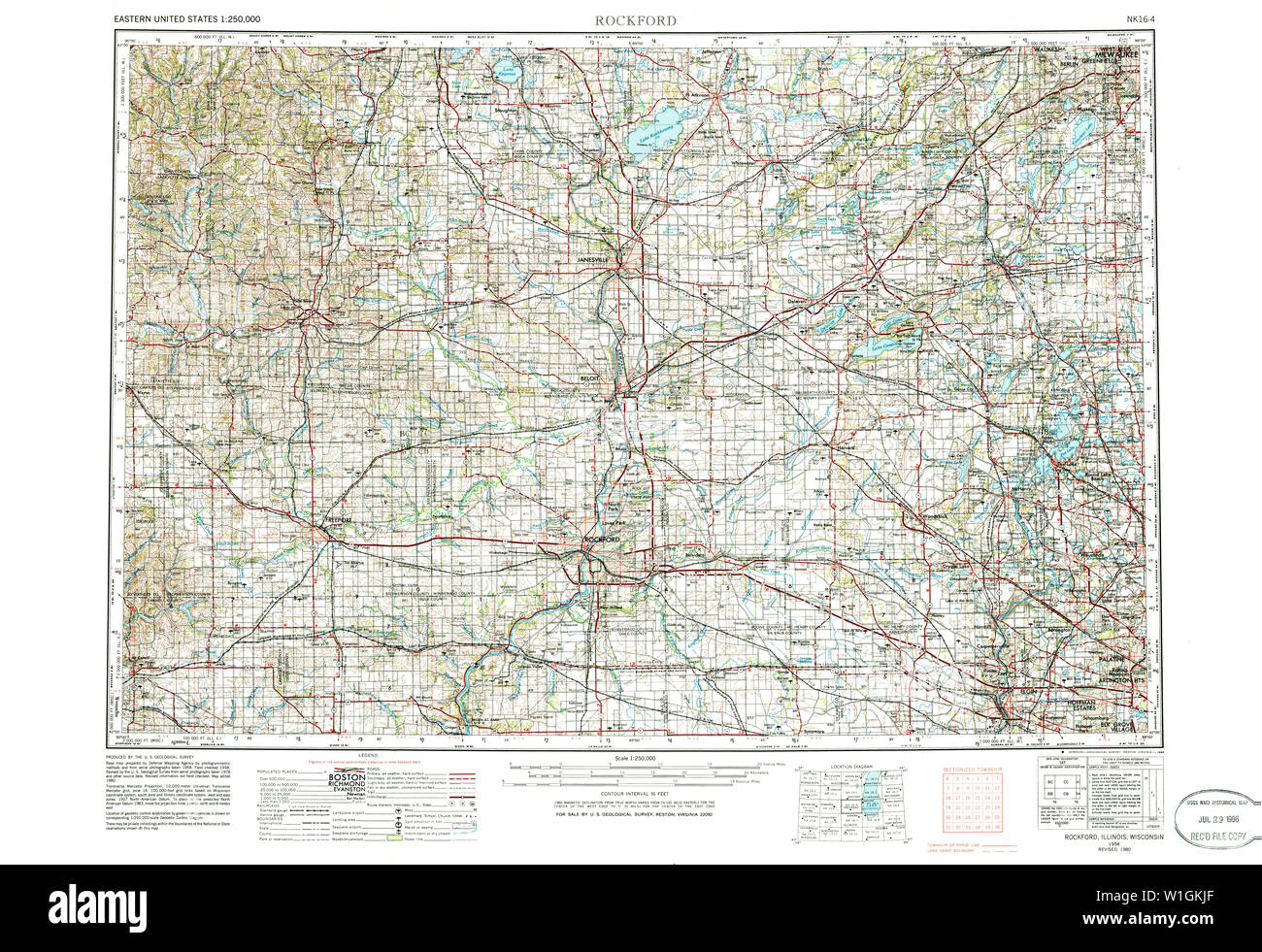 Map of rockford illinois hi-res stock photography and images - Alamy
