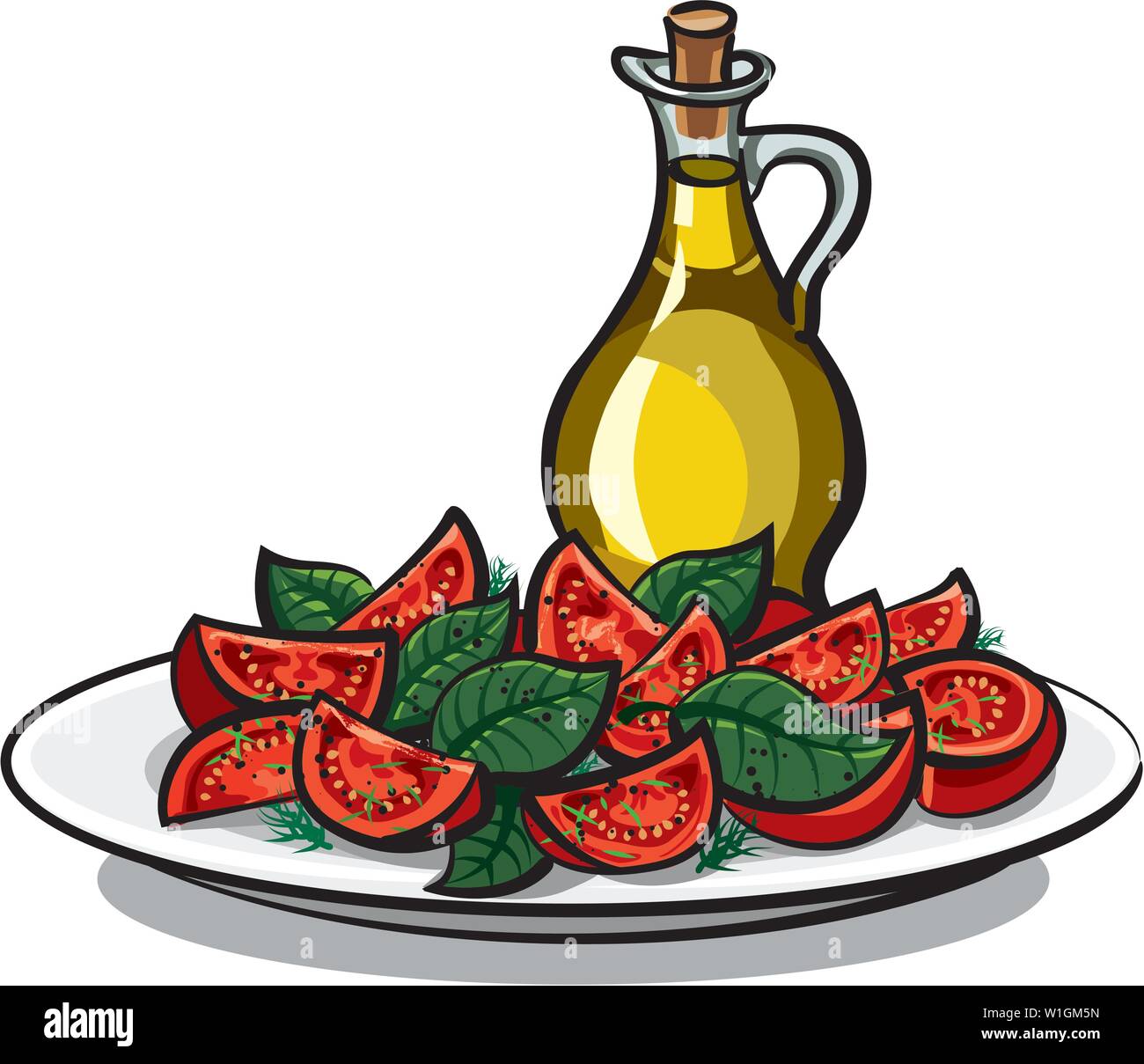 Red tomato basil leaf Stock Vector Images - Alamy