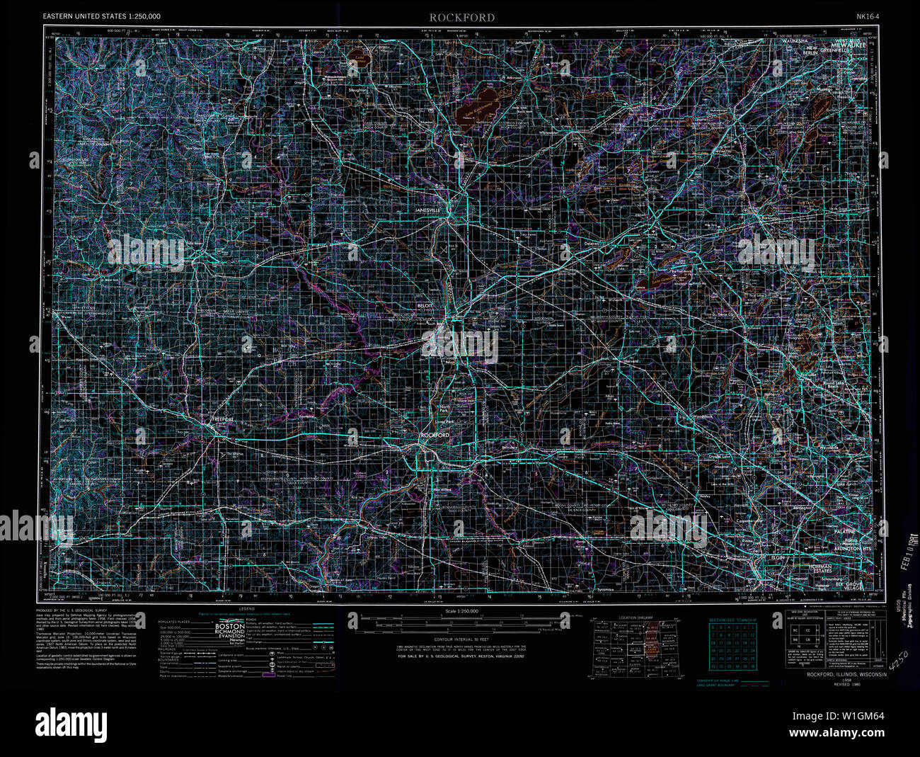 Map of rockford illinois hi-res stock photography and images - Alamy