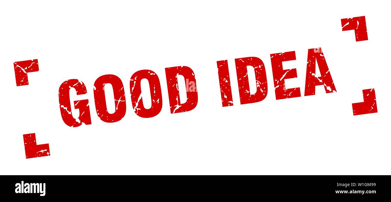 Good idea sticker square Cut Out Stock Images & Pictures - Alamy
