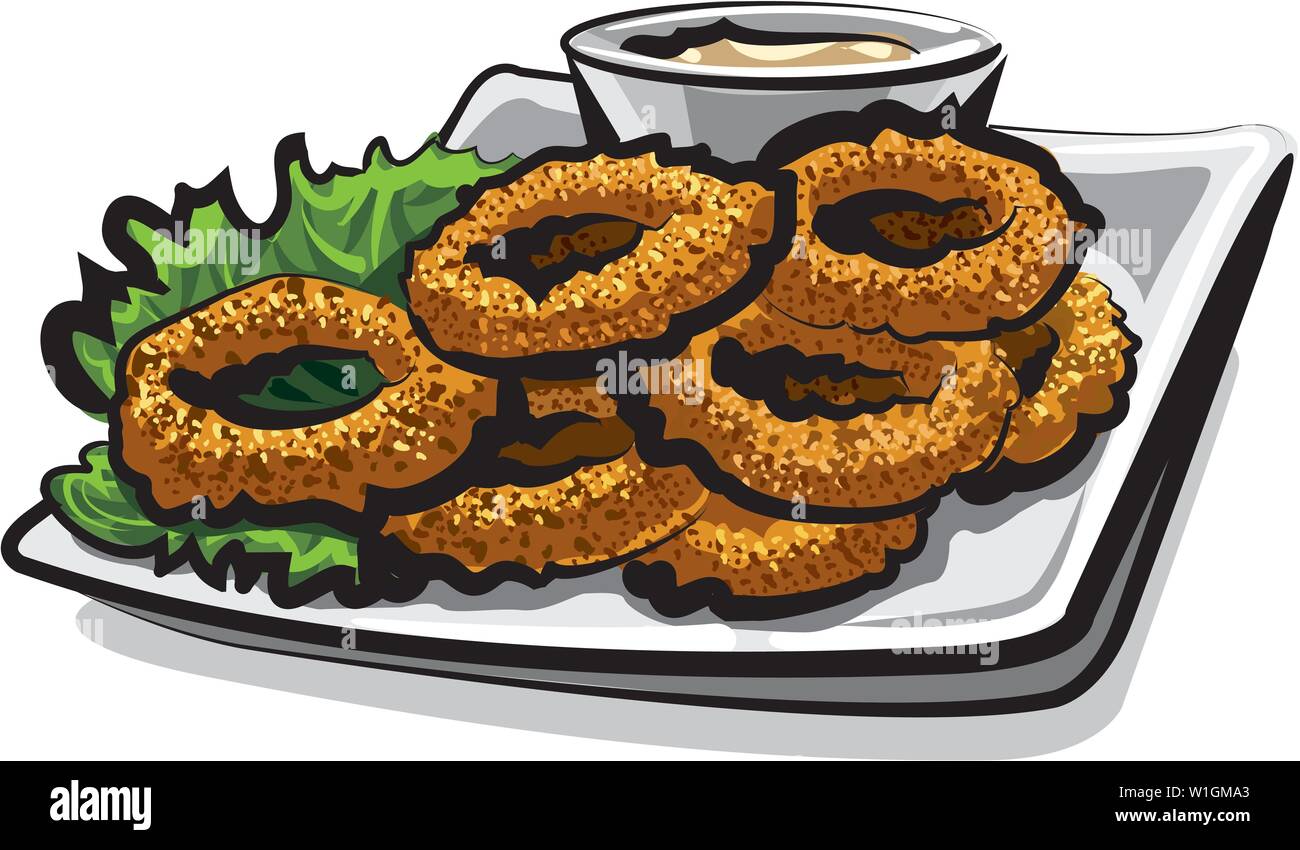 Fried fish rings Stock Vector Images - Alamy