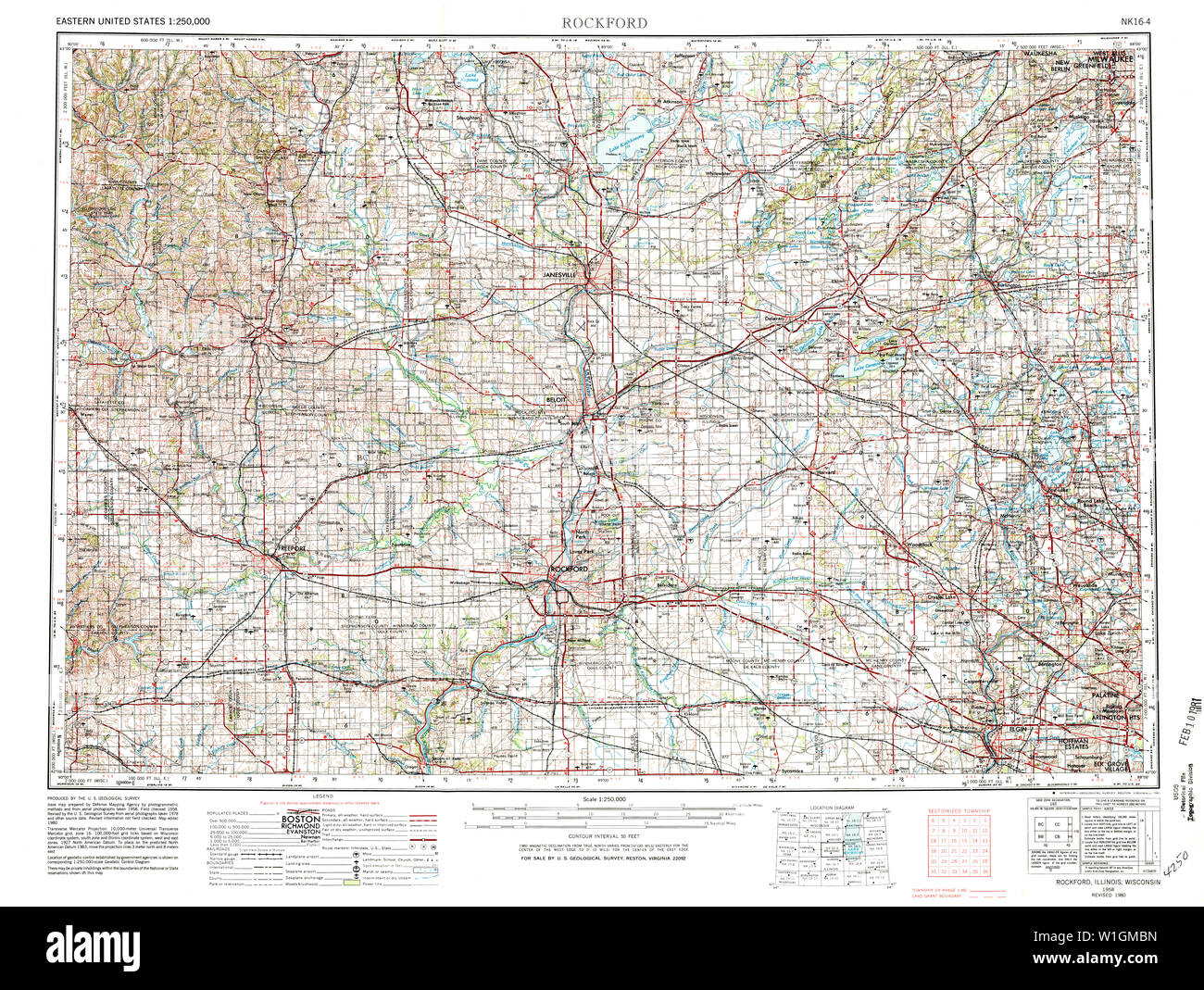 Map of rockford illinois hi-res stock photography and images - Alamy