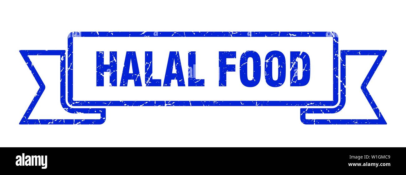 halal food grunge ribbon. halal food sign. halal food banner Stock ...