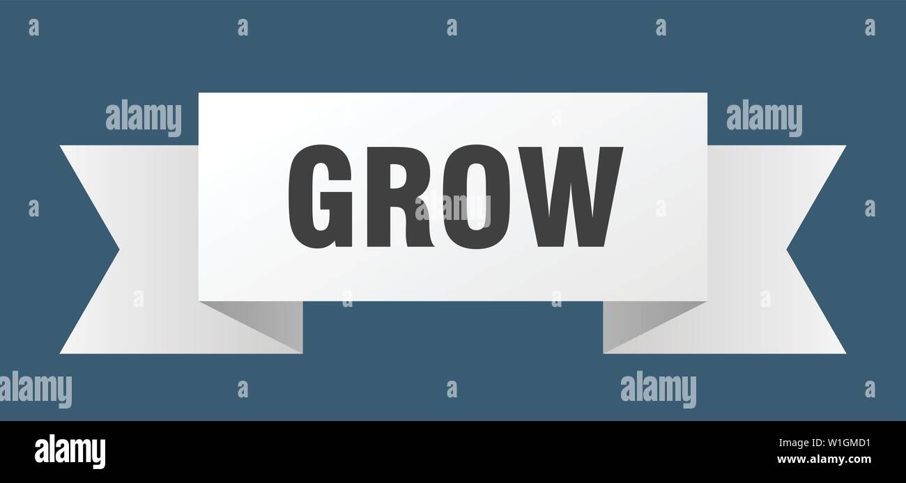 grow ribbon. grow isolated sign. grow banner Stock Vector Image & Art ...