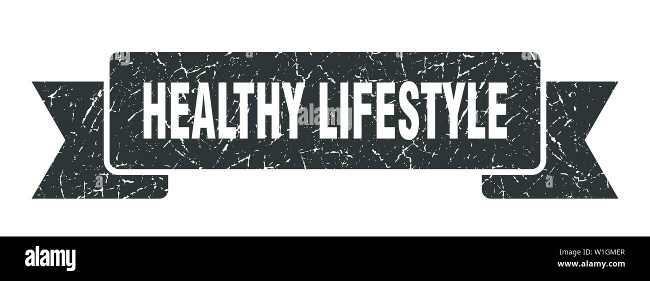healthy lifestyle grunge ribbon. healthy lifestyle sign. healthy ...