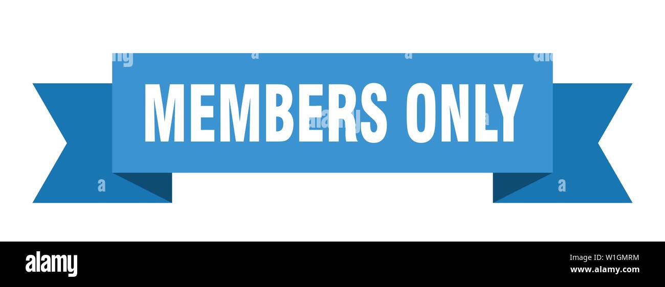 members only ribbon. members only isolated sign. members only banner ...
