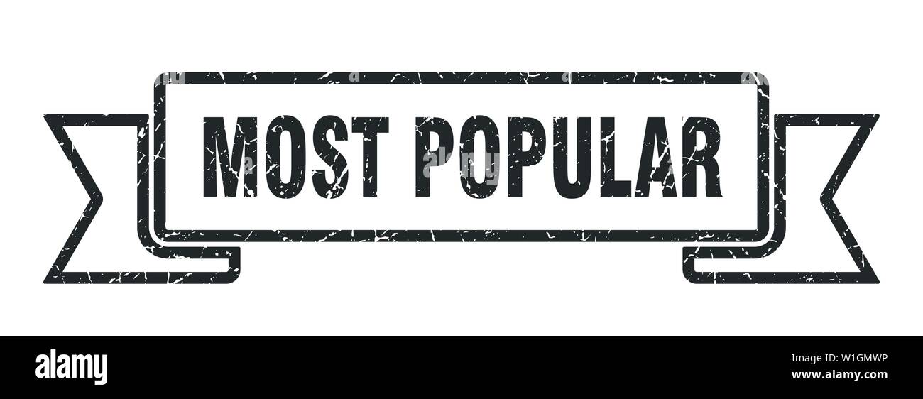 most popular grunge ribbon. most popular sign. most popular banner ...