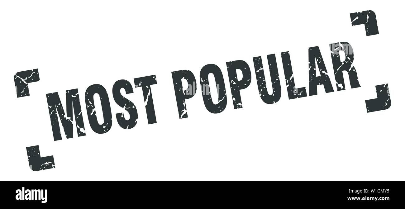 most popular stamp. most popular square grunge sign. most popular Stock ...