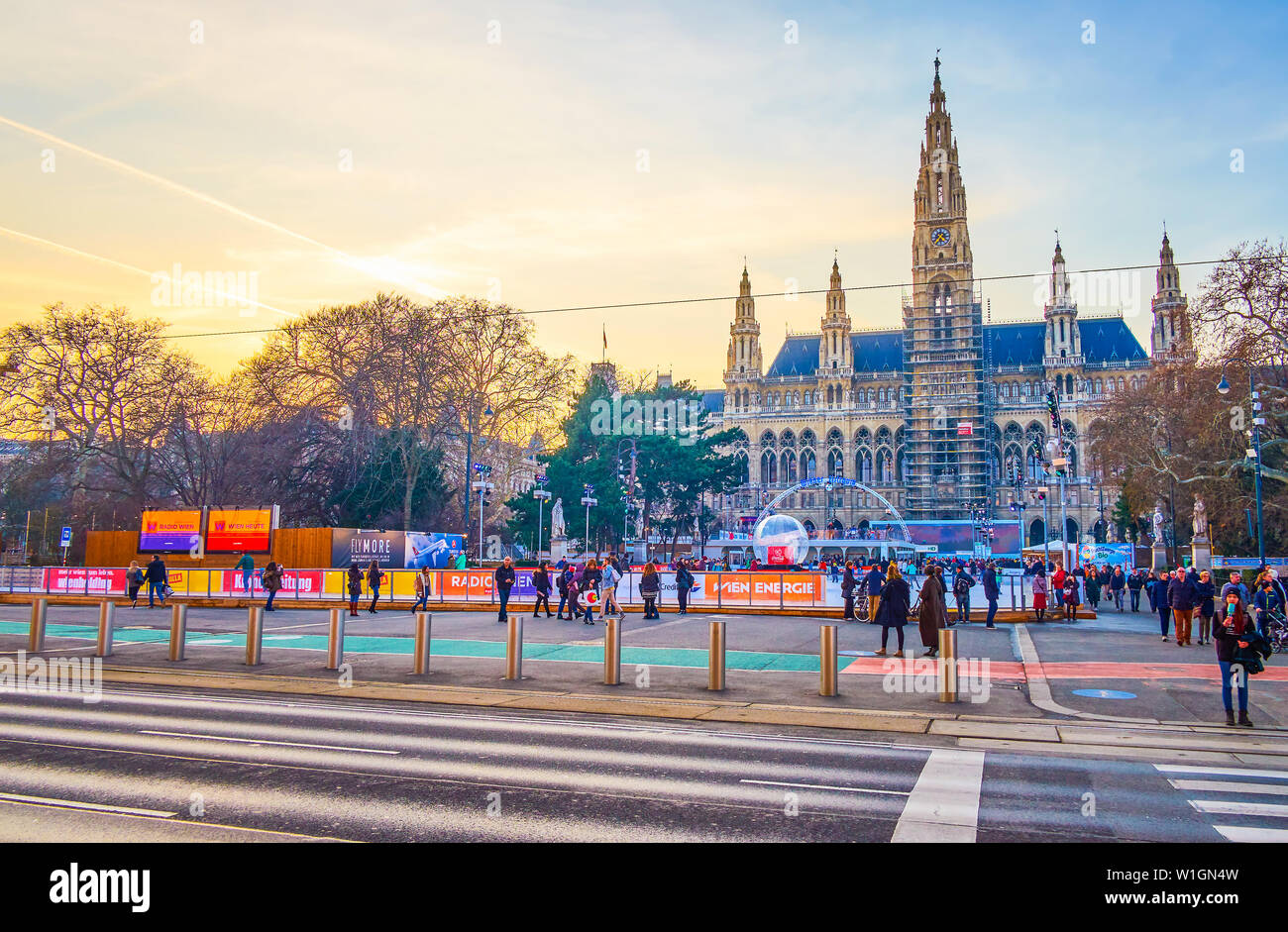 VIENNA, AUSTRIA - FEBRUARY 18, 2019: The winter entertainment on ...