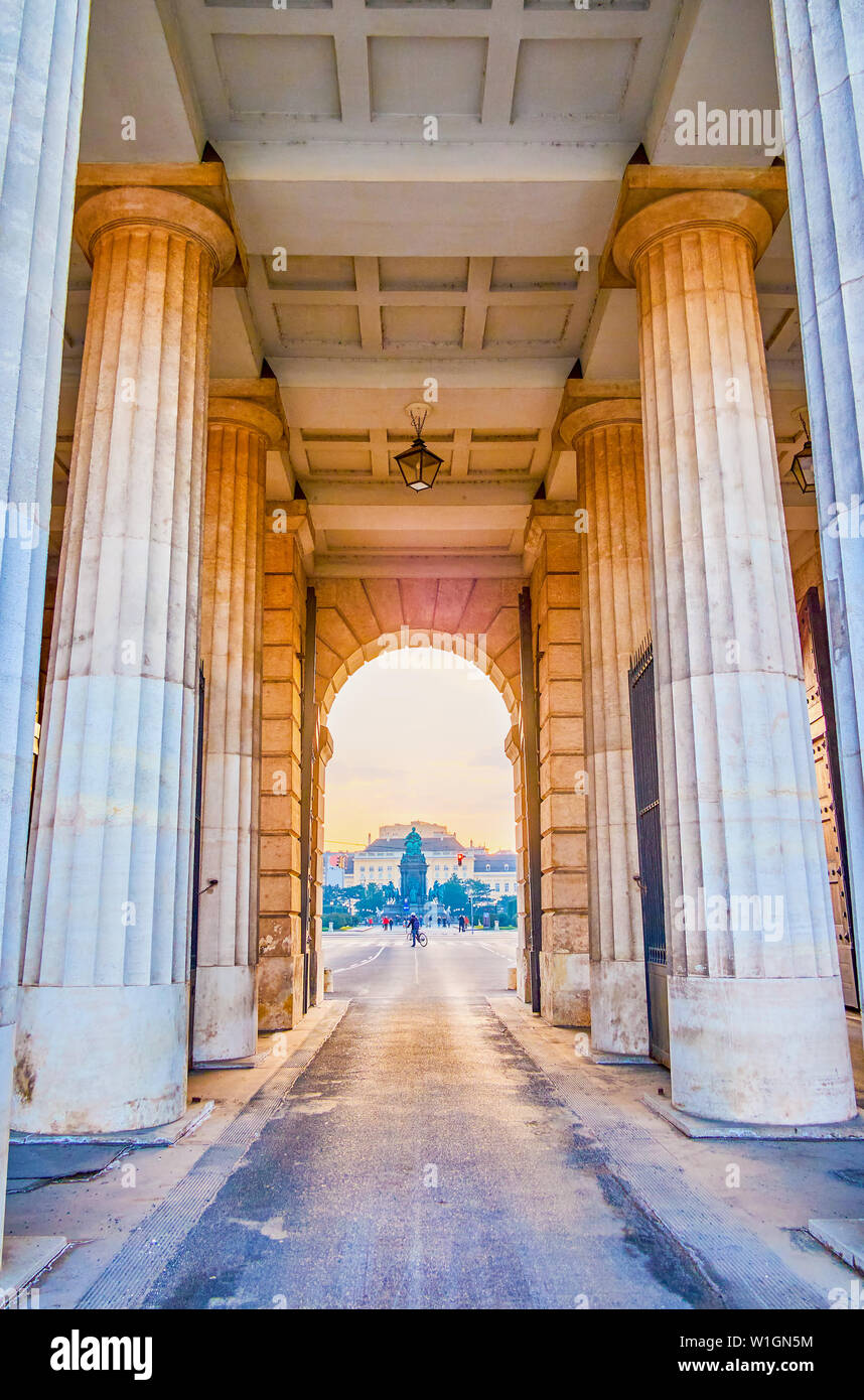 The walk through the huge arched Outer Castle Gate (Ausseres Burgtor ...
