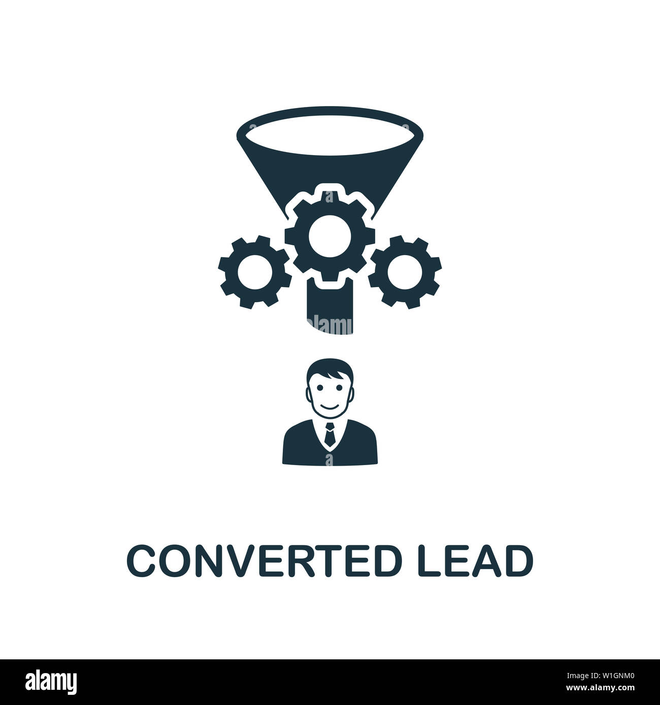 Converted Lead icon symbol. Creative sign from crm icons collection ...