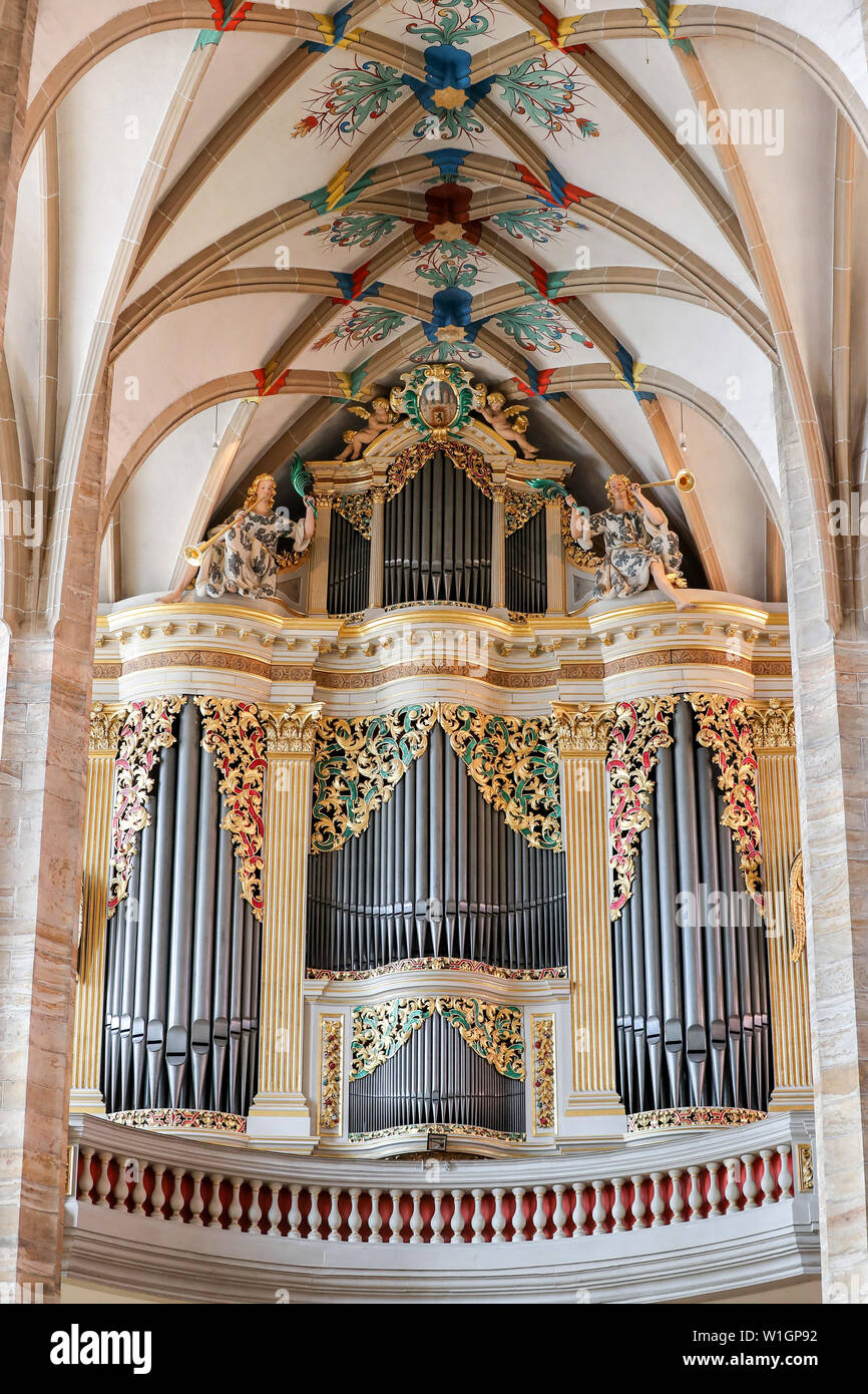 27 June 2019, Saxony, Freiberg: View of the Great Silbermann Organ in ...