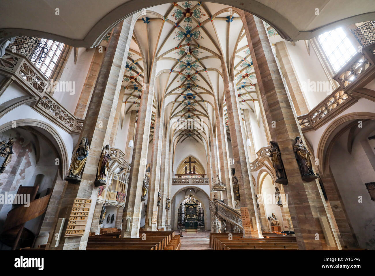 Freiberg, Germany. 27th June, 2019. View into the cathedral St. Marien ...