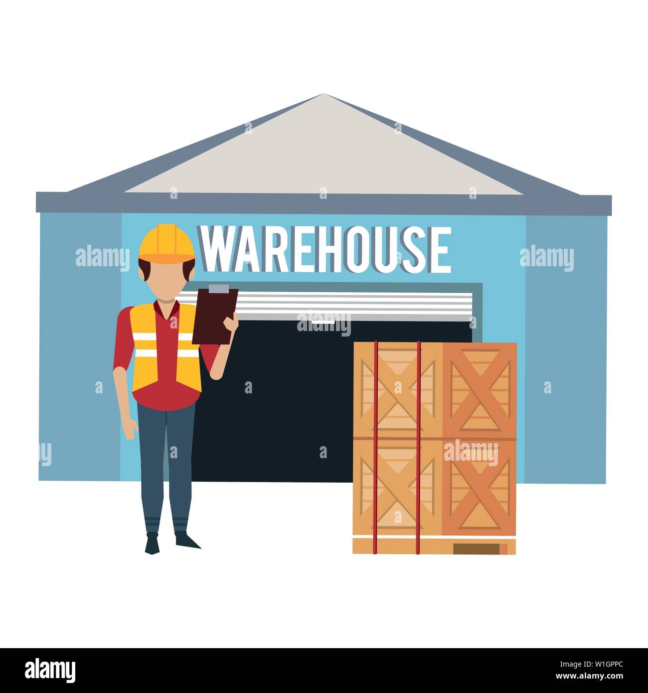 Warehouse worker logistics job concept Stock Vector Image & Art - Alamy