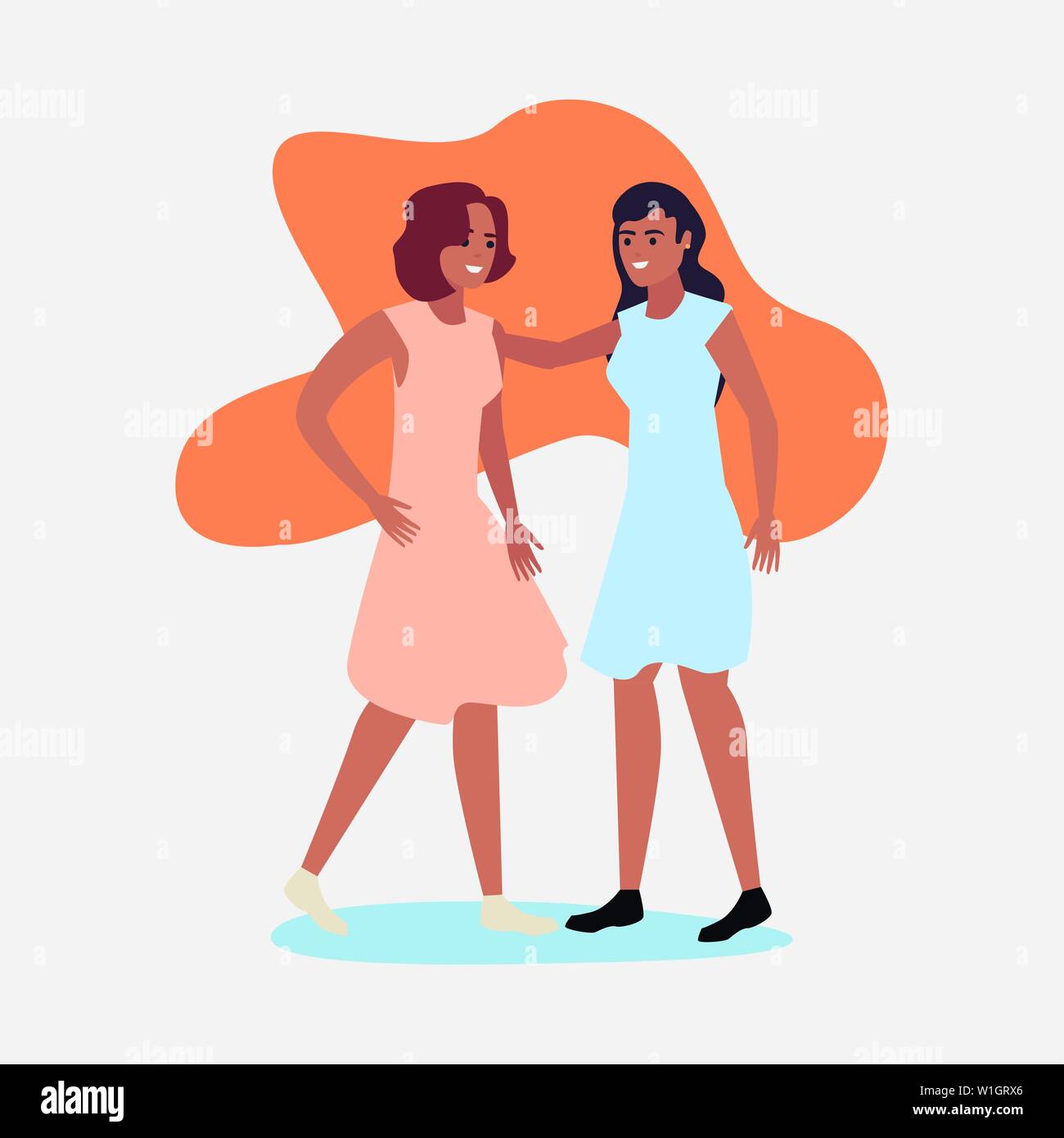 happy young women celebrating characters vector illustration Stock ...