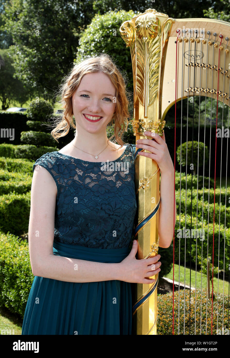 Alis Huws, the new Official Harpist to the Prince of Wales, poses for a ...