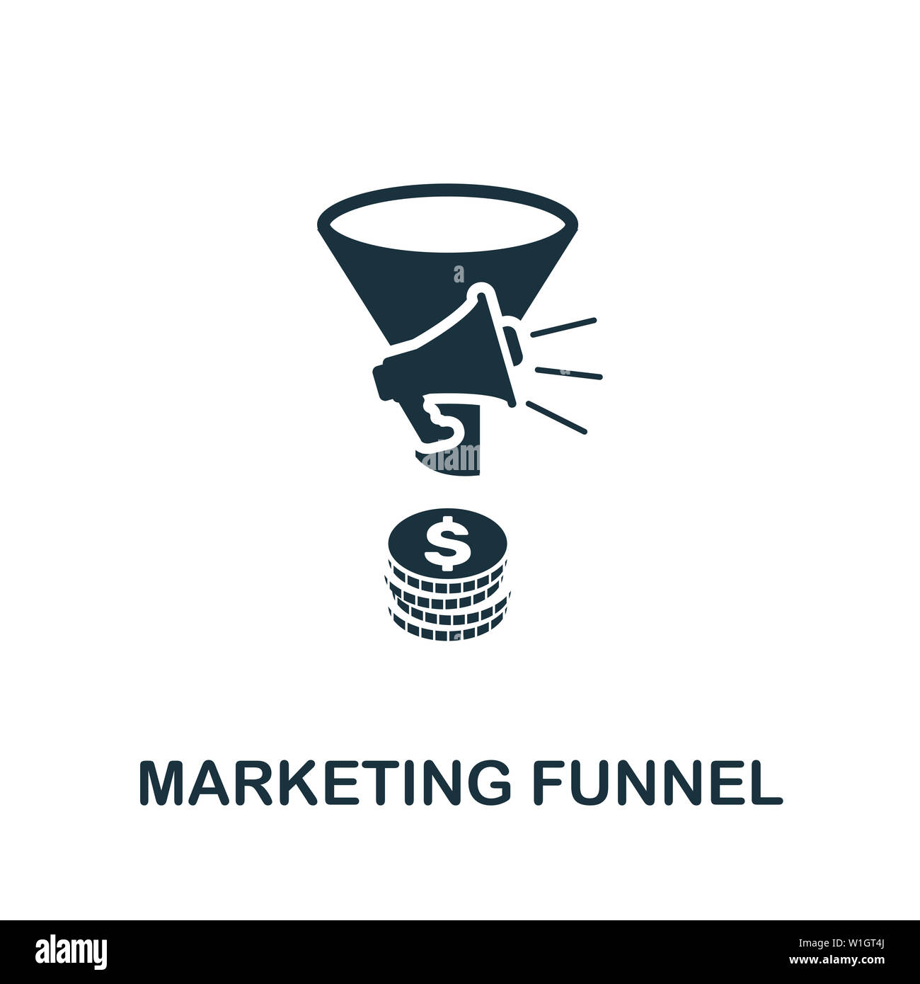 Money funnel icon flat Cut Out Stock Images & Pictures - Alamy