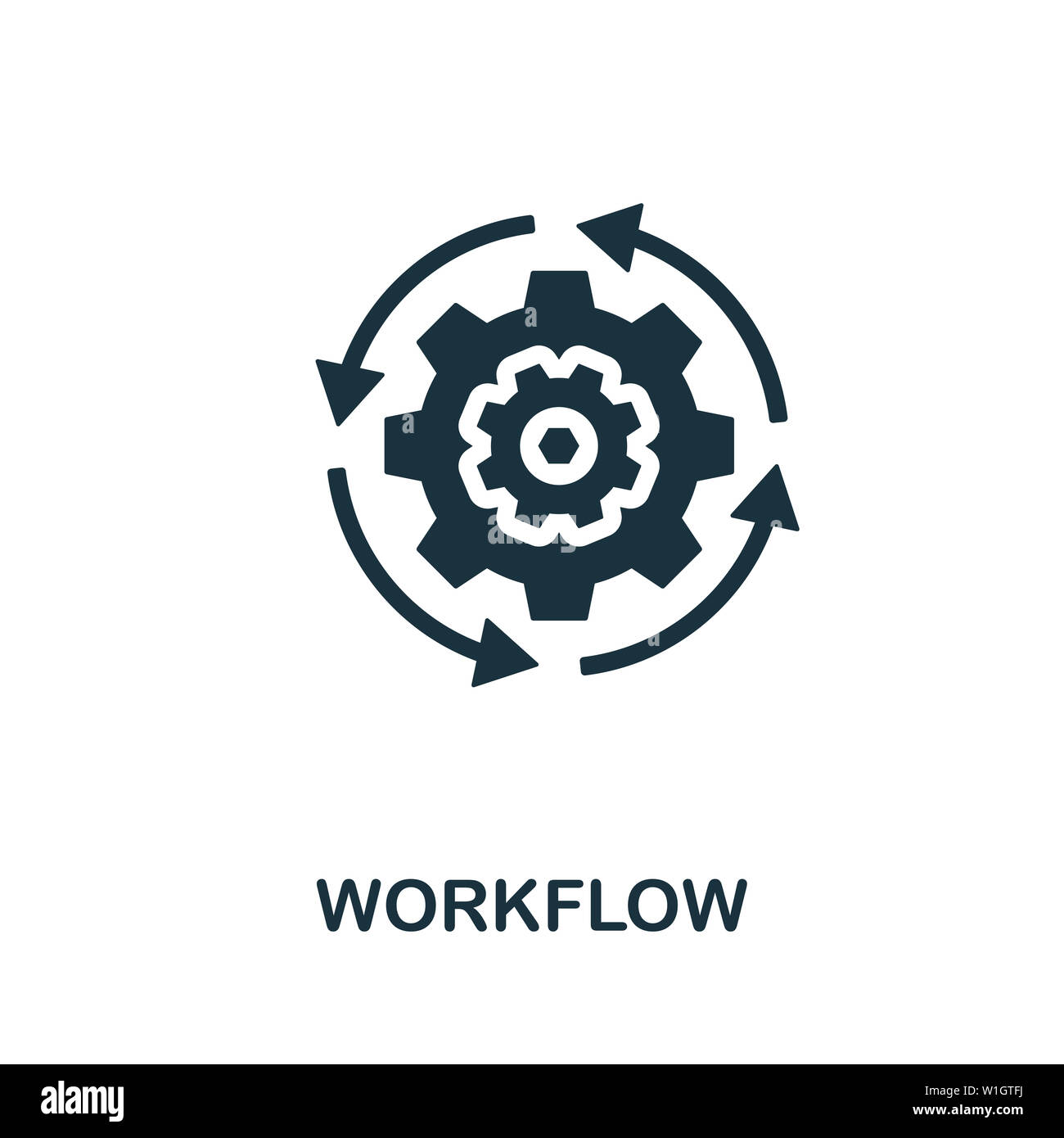 Workflow icon symbol. Creative sign from crm icons collection. Filled flat Workflow icon for ...