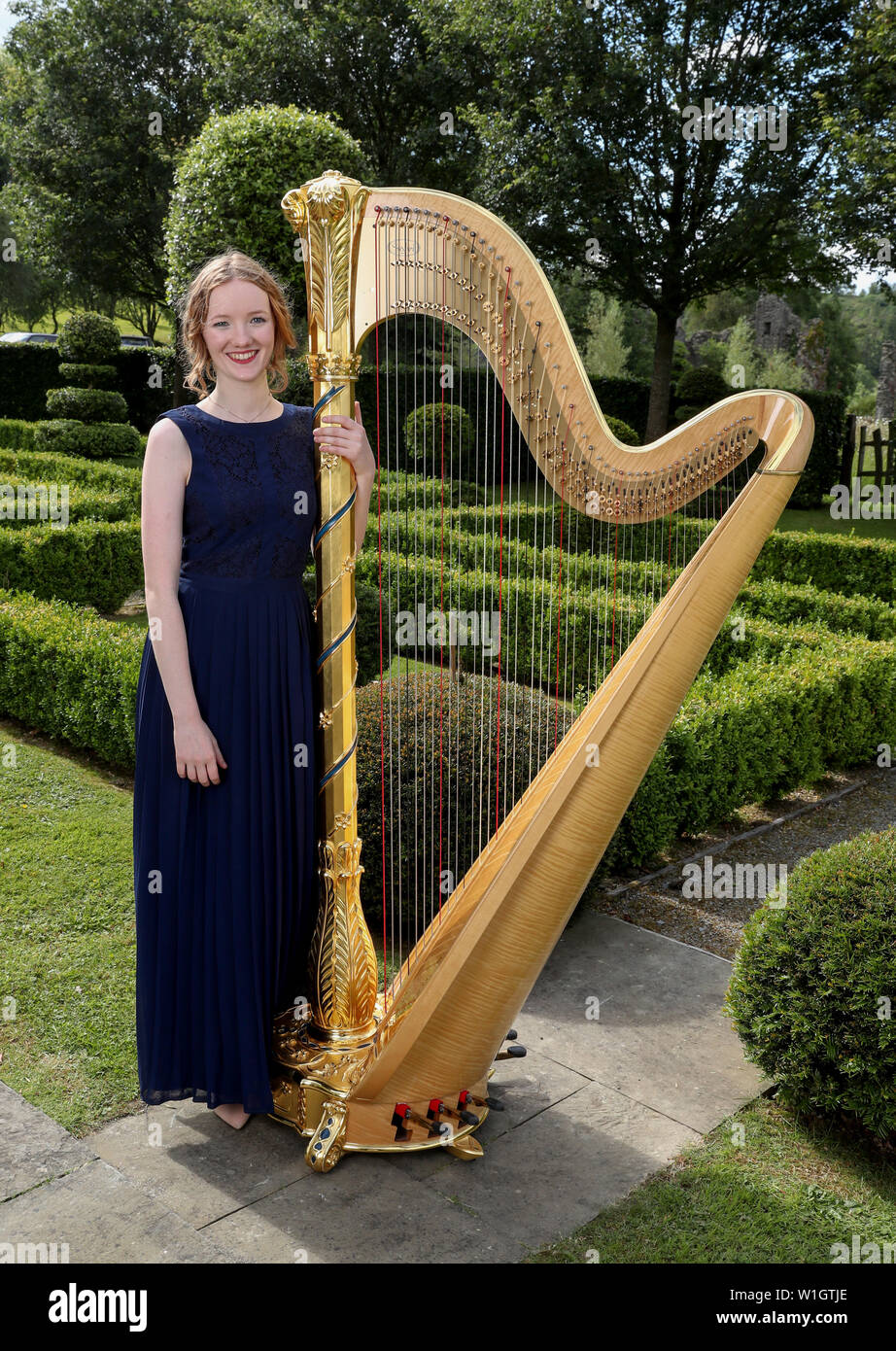 Alis Huws, the new Official Harpist to the Prince of Wales, poses for a ...