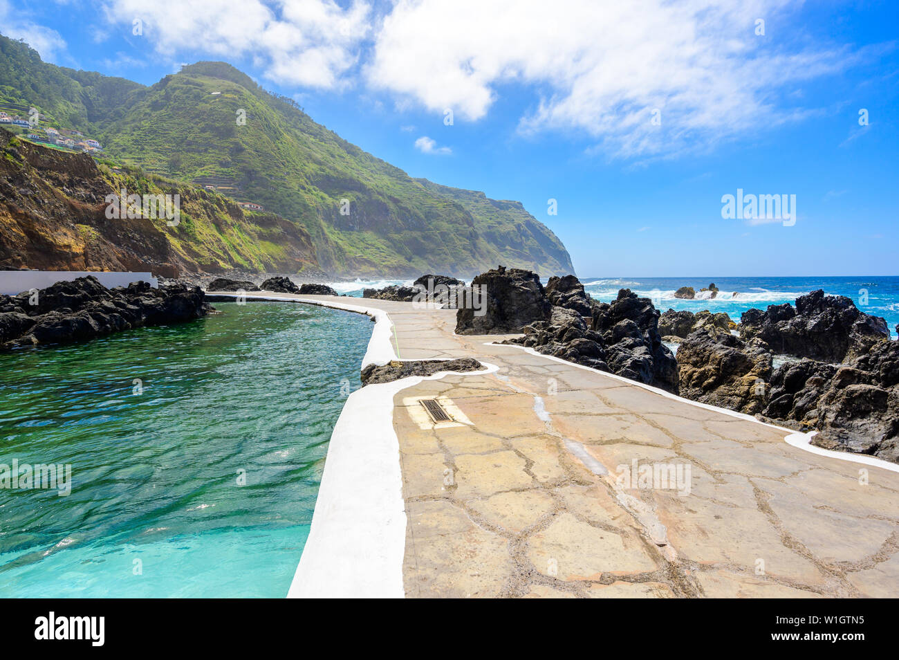 Natural volcanic swimming lagoon pools at Porto Moniz, travel ...
