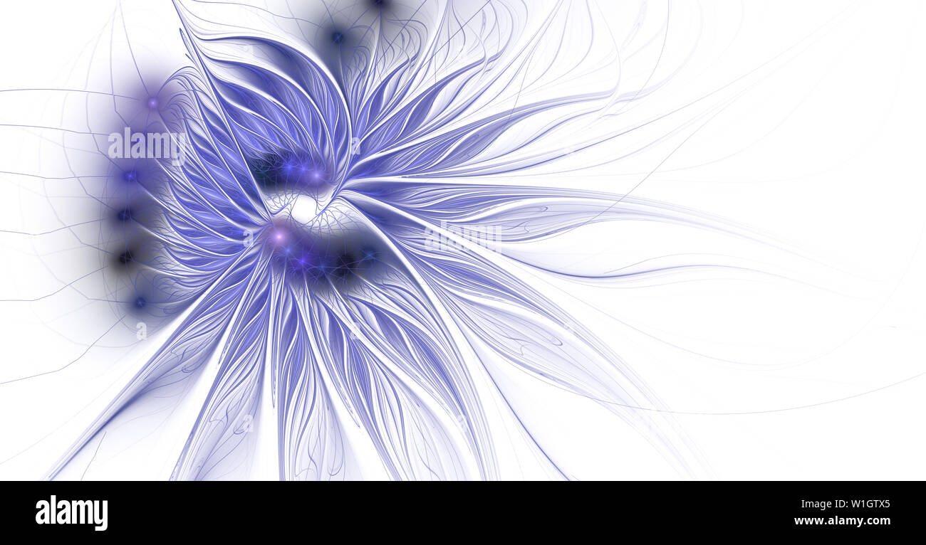Fabulous fractal pattern in blue. Digital fractal art. Smooth blue ...