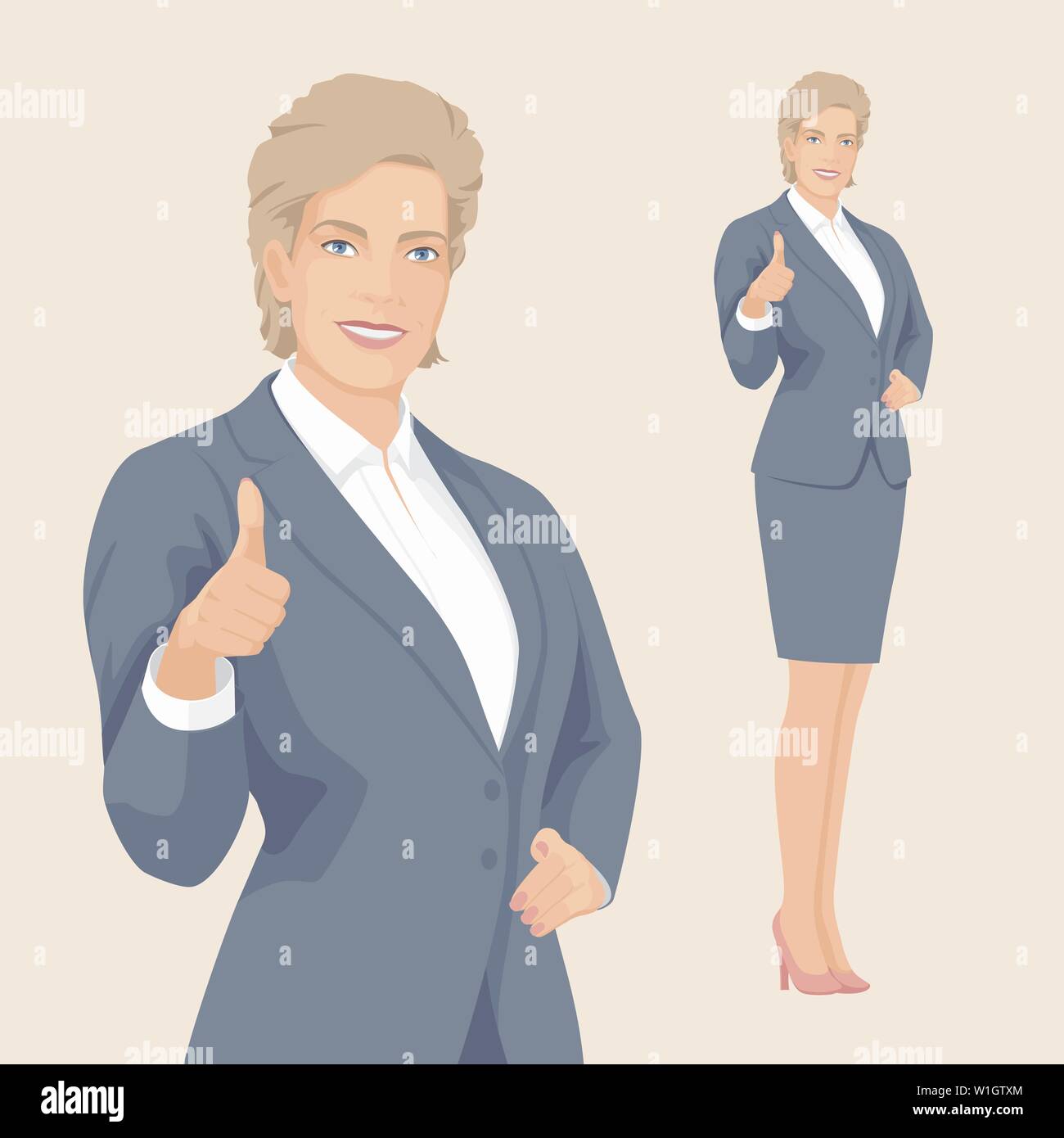 Woman portrait smiling office Stock Vector Images - Alamy