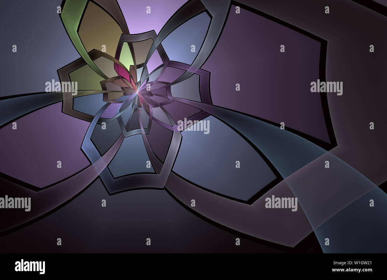 Abstract stain glass flower pattern. Illustration in stained glass ...