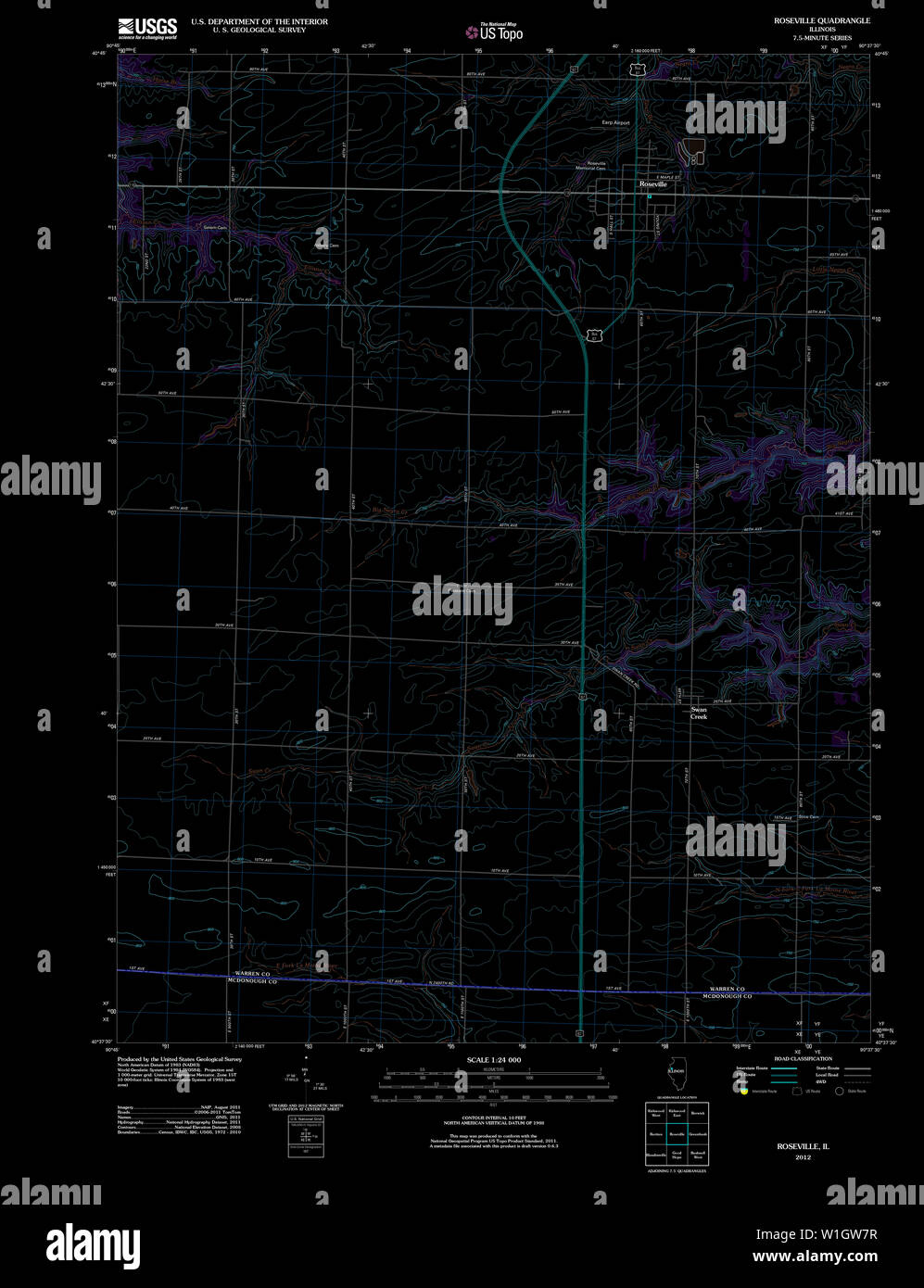 Roseville illinois map hi-res stock photography and images - Alamy