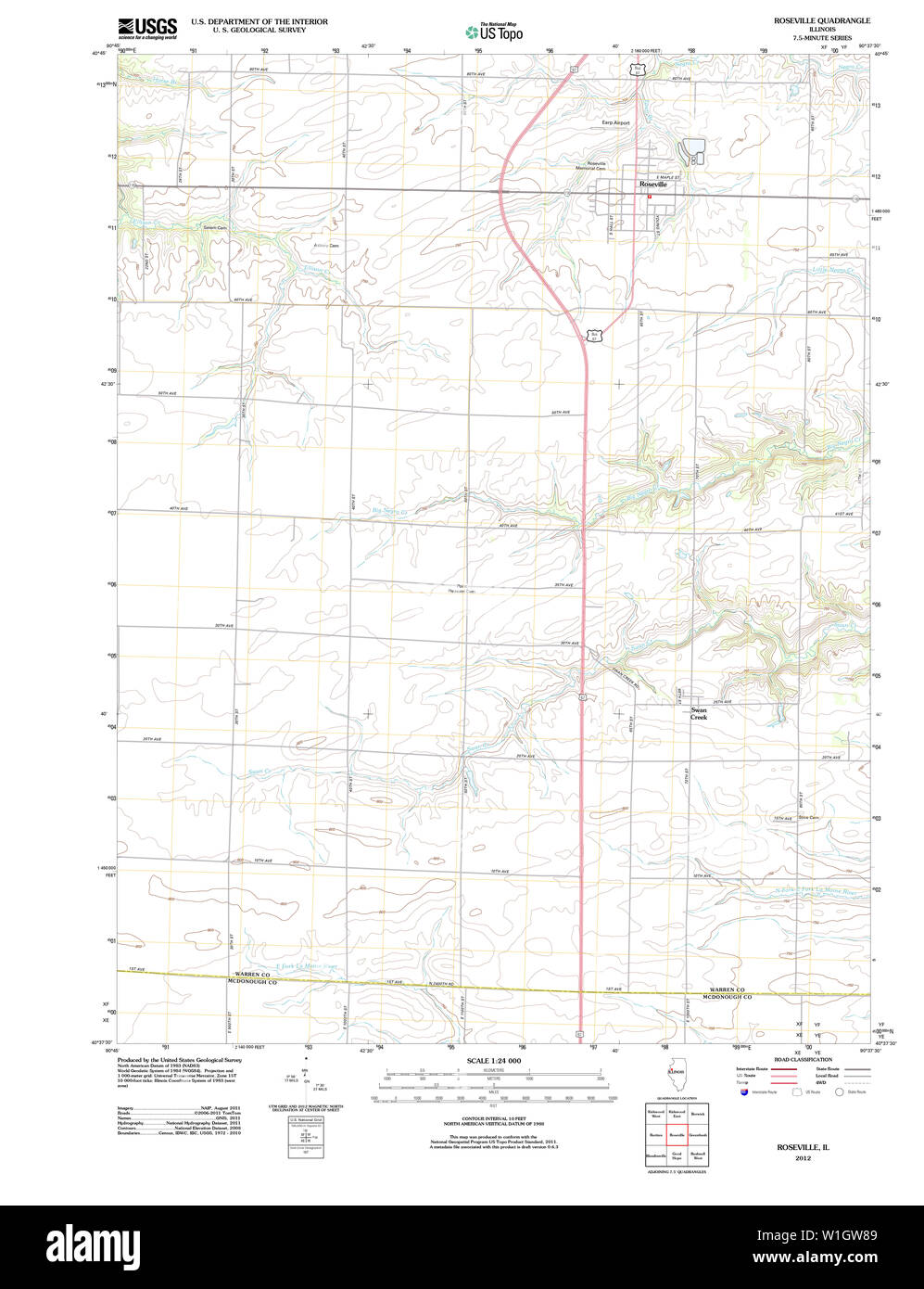 Roseville illinois map hi-res stock photography and images - Alamy