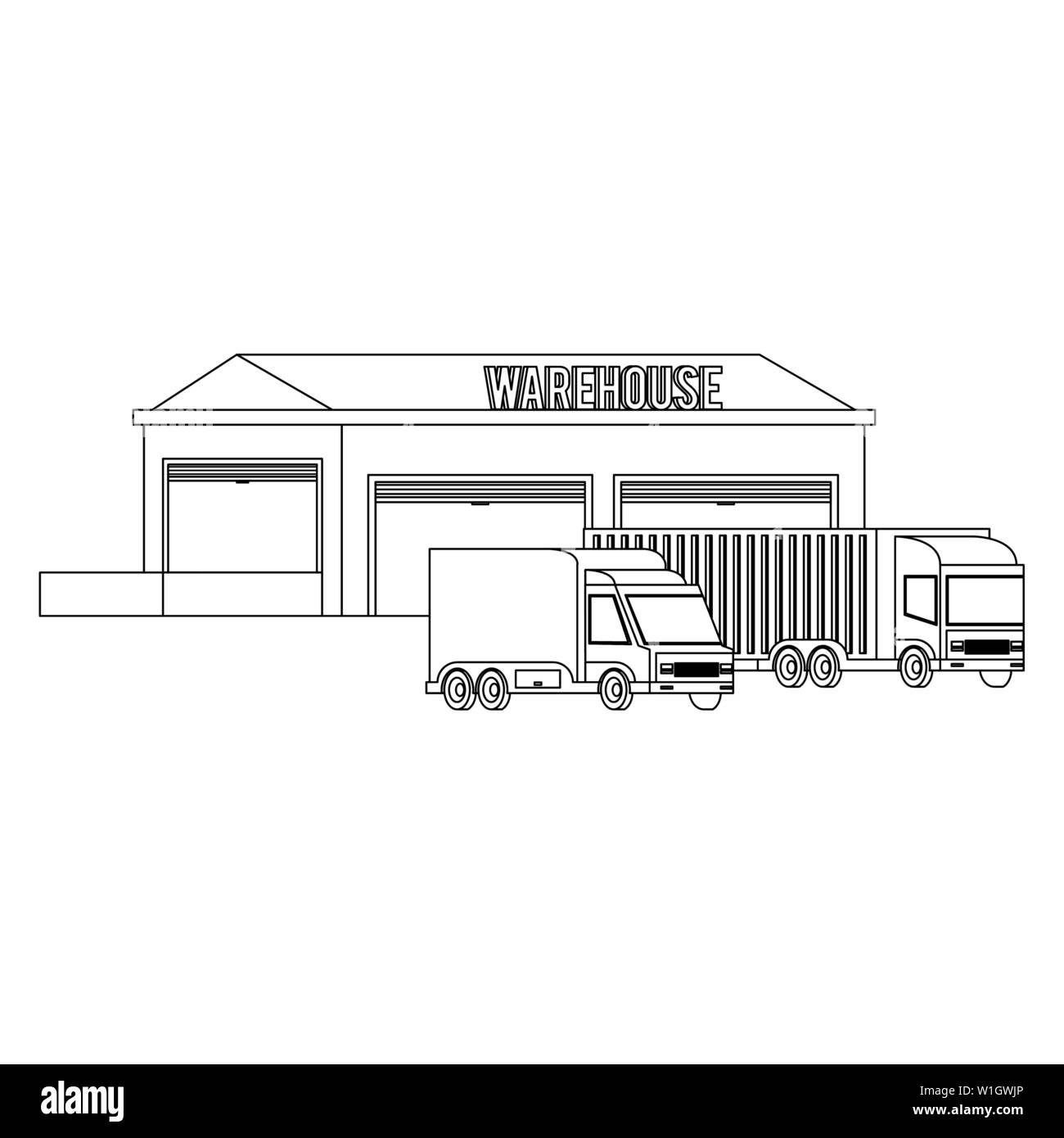 Warehouse distribution trucks Cut Out Stock Images & Pictures - Alamy