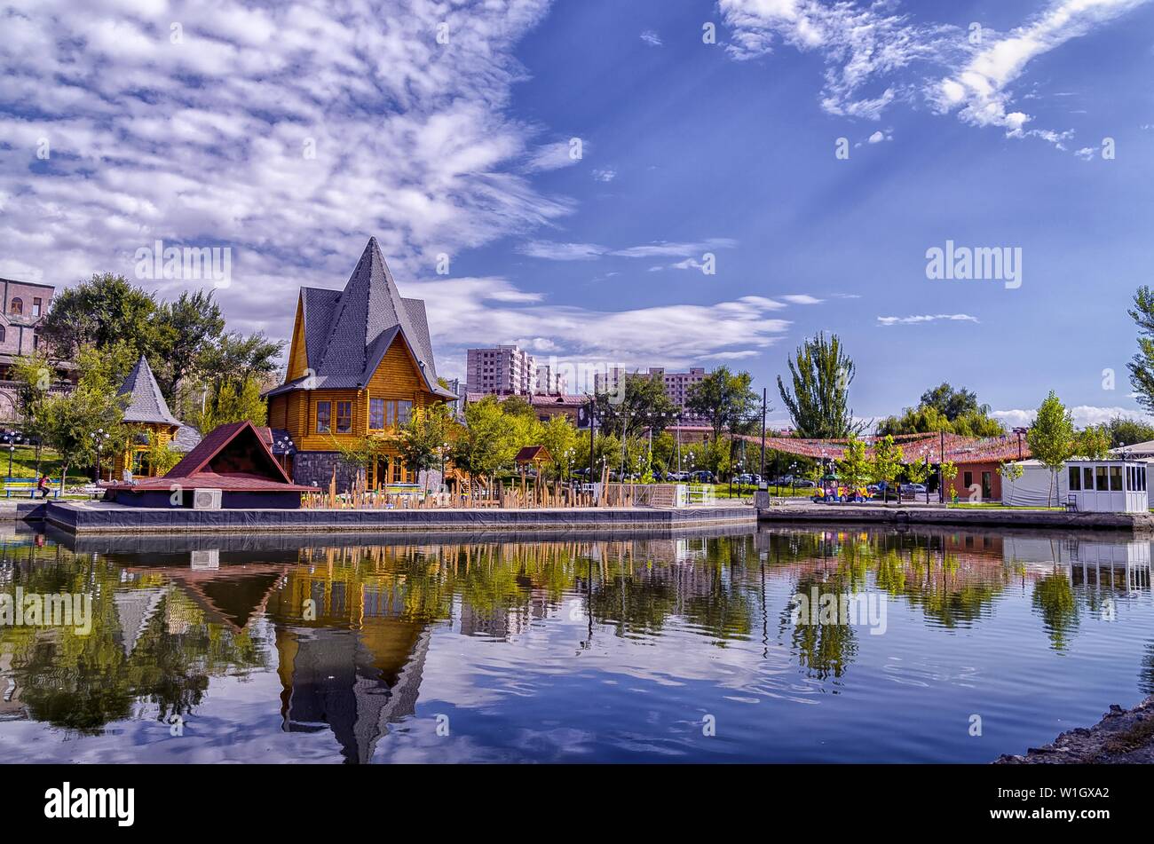 Beautiful lake in a park in Armenia, Yerevan Stock Photo - Alamy