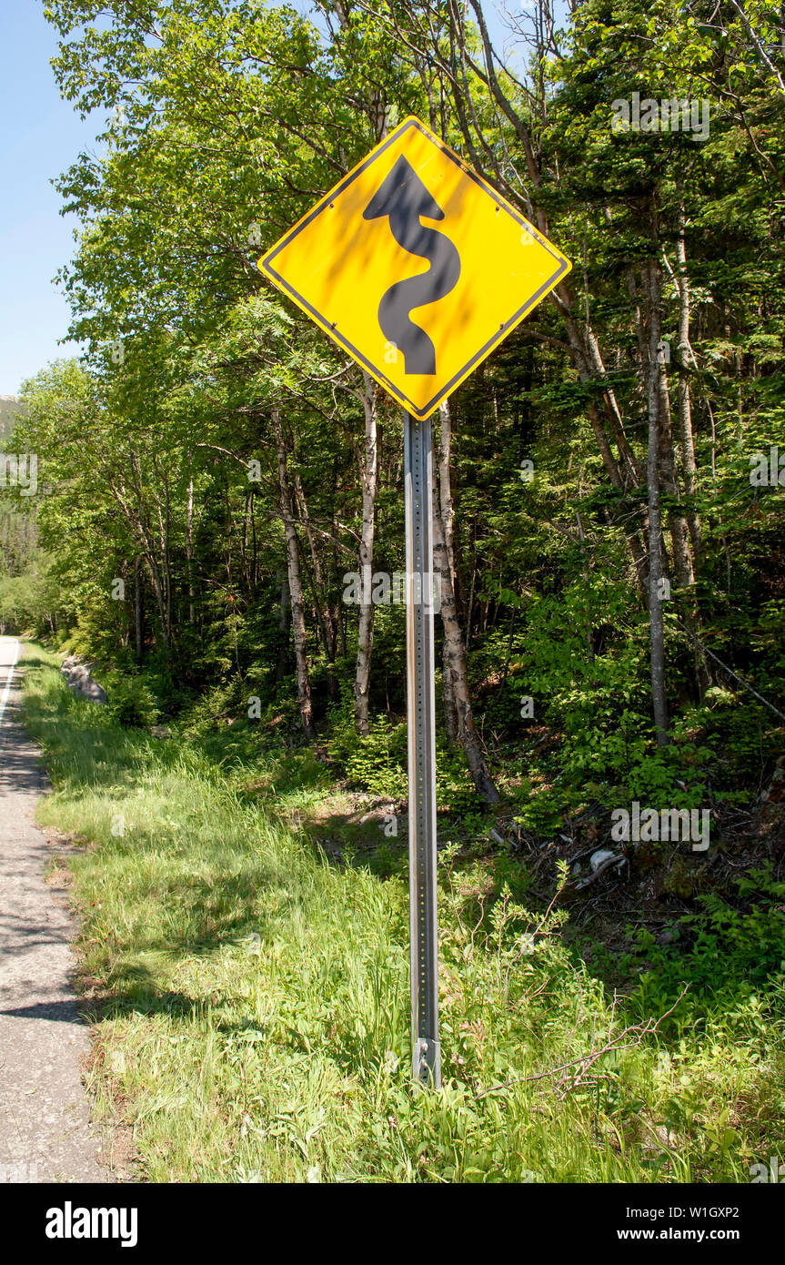 Twisty road warning sign hi-res stock photography and images - Alamy