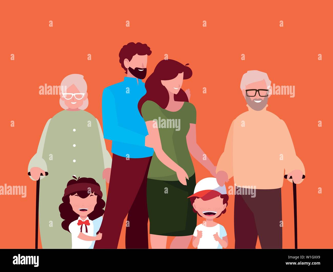 cute family members avatar character vector illustration design Stock ...