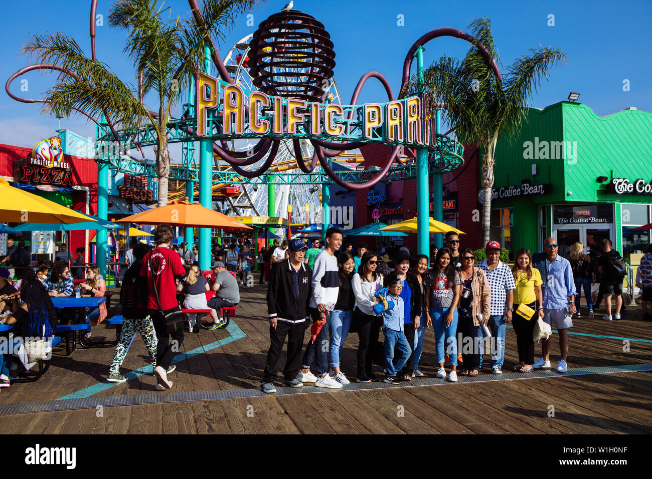 Pacific Park amusement park in Santa Monica Pier, Los Angeles ...
