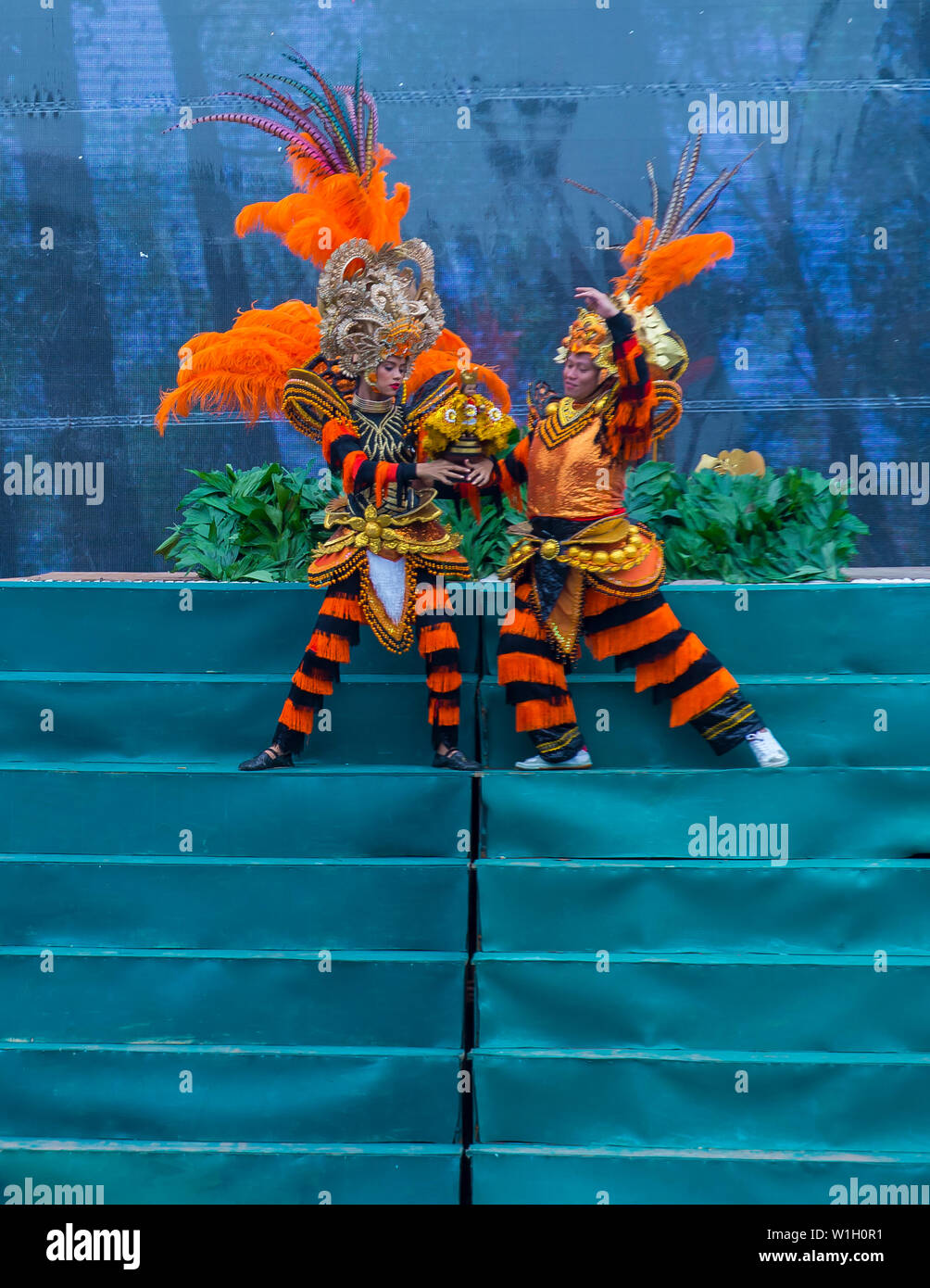CEBU CITY , PHILIPPINES - JAN 21 : Participants in the Sinulog festival ...