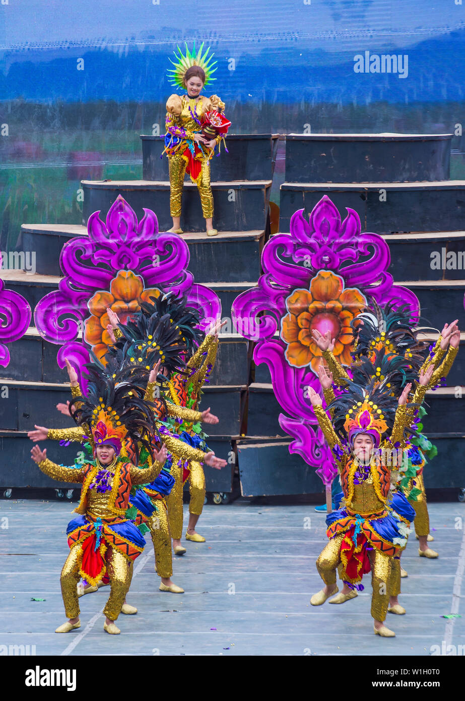 CEBU CITY , PHILIPPINES - JAN 21 : Participants in the Sinulog festival ...